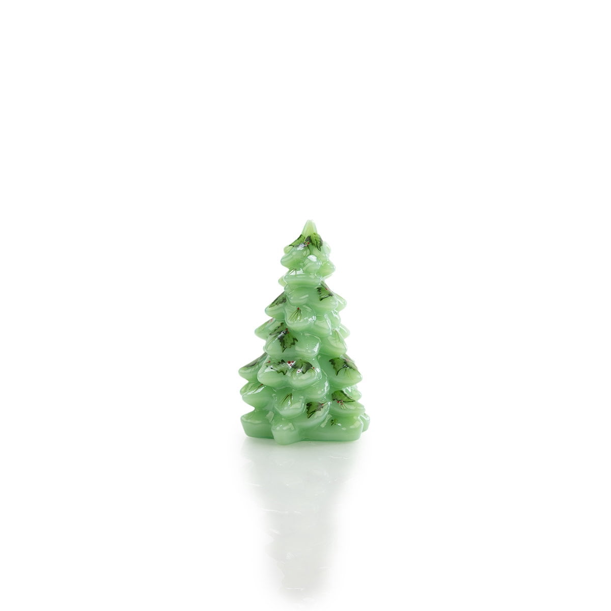 Mosser Glass Holiday Collection 5.5" Tree Figurine | Jadeite with Holly ...