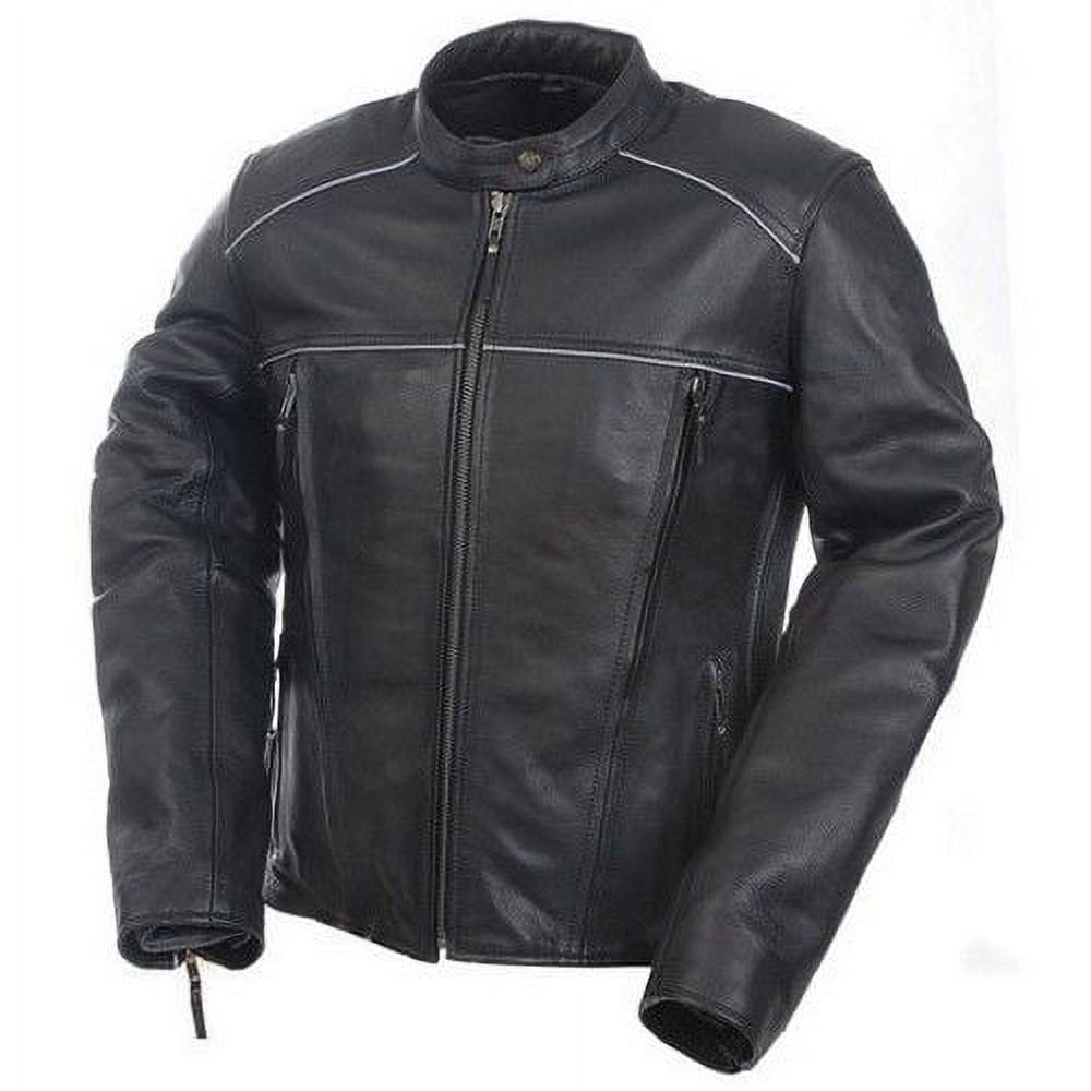 Mossi Journey Leather Jacket Black 22 USA - Walmart.com