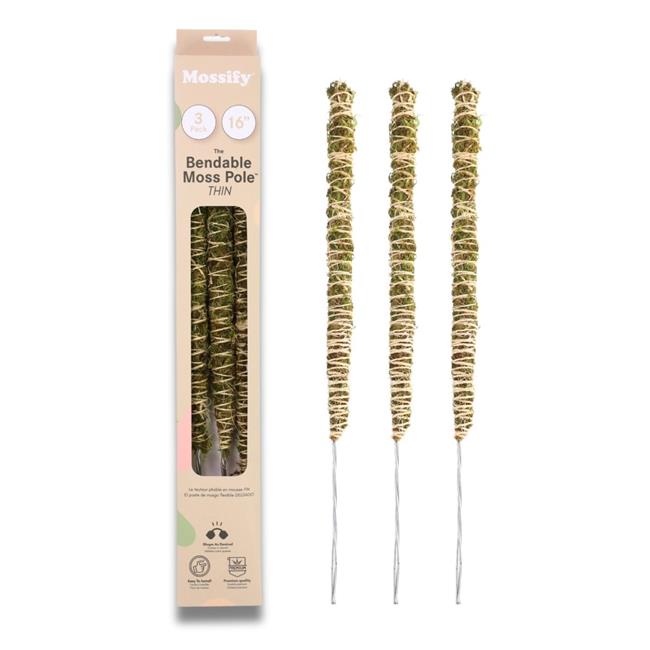 Mossify MFYBMPTN3016 16 in. Thin Bendable Moss Poles - Pack of 3 ...
