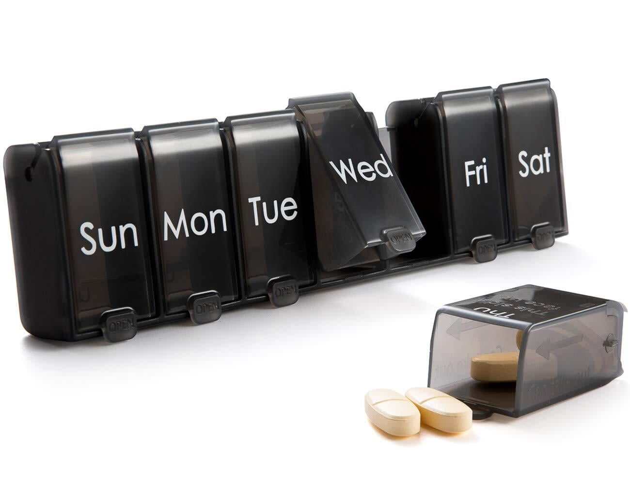 Mossime Weekly Pill Organizer 7 Day,Daily Pill Box Quick-Refill ...