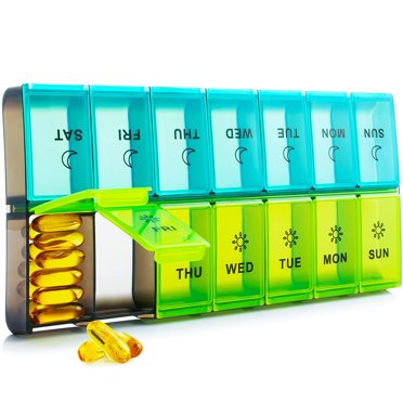 Ezy Dose Premium Weekly Locking Pill Planner (XL)- Colors May Vary ...