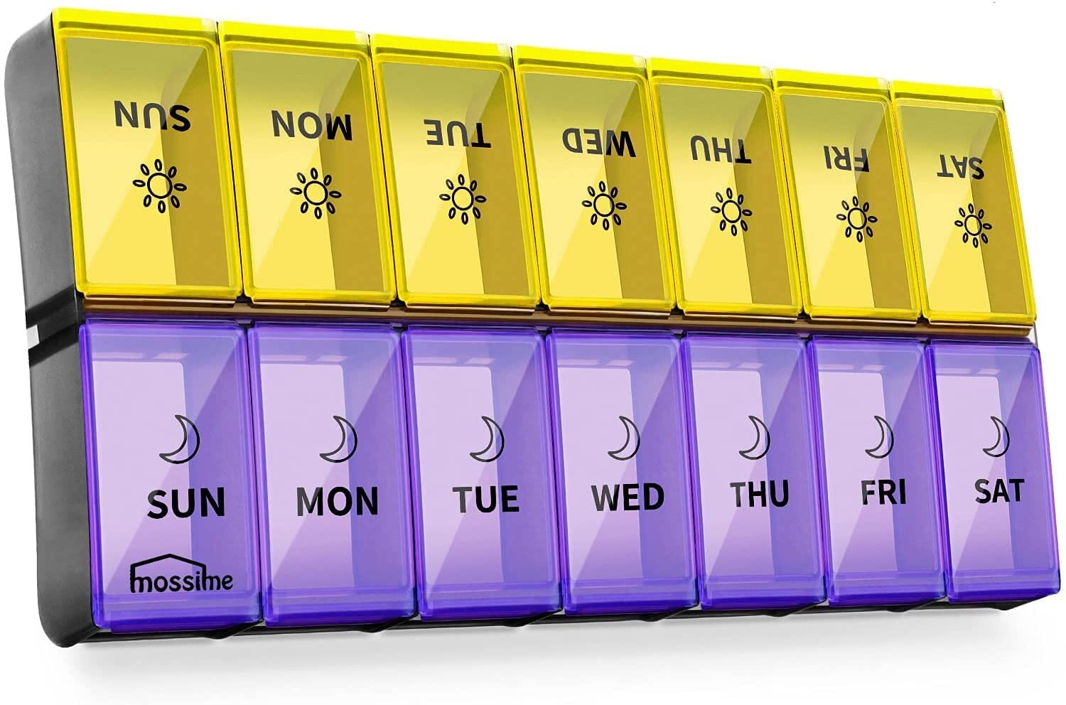 Mossime Extra Large Weekly Pill Organizer with Morning Reminder, 7 Day ...