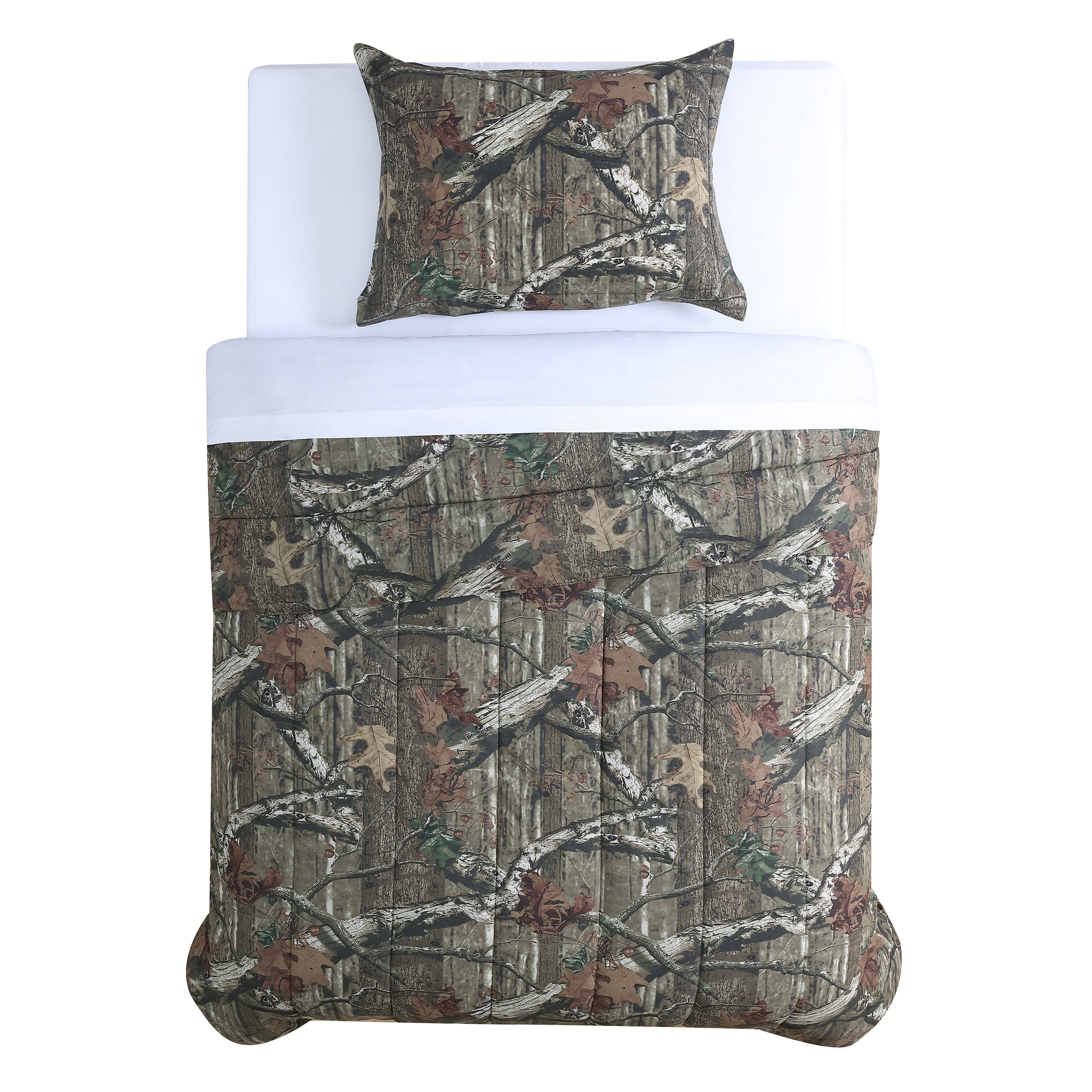 Mossy Oak 2-Piece Infinity Camouflage Comforter Set, Twin, Reversible ...