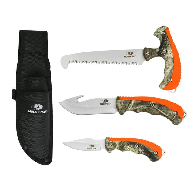 Mossy Oak 3 Pieces Hunting Knives Combo Set,4 inch 3CR Stainless Steel ...