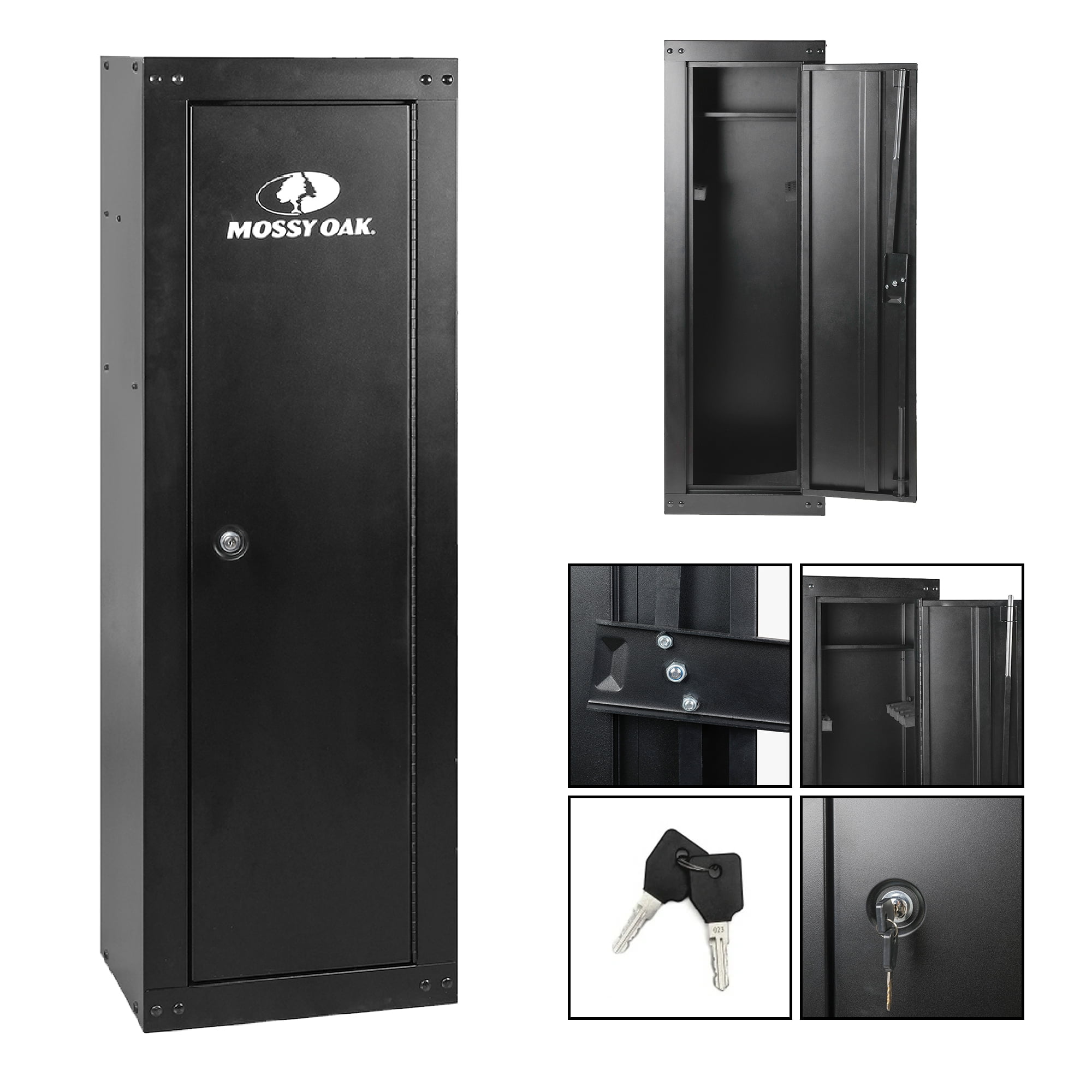 Mossy Oak 8 Gun Security Cabinet, 17 in x 11 in, Rifle, Key Lock, Black ...
