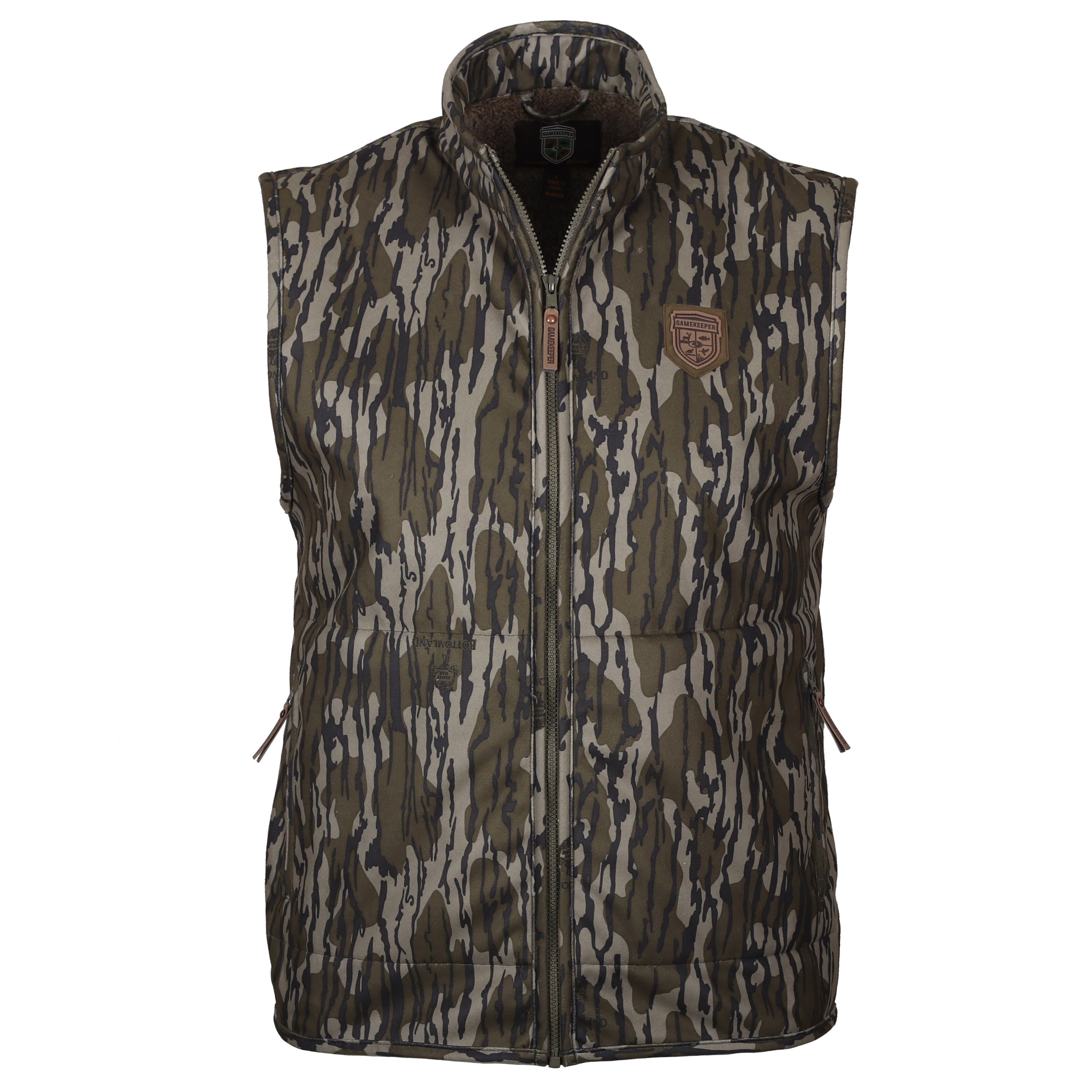 Mossy Oak Gamekeeper Vest Fleece Windproof Hitch Hunter Bottomland Camo ...
