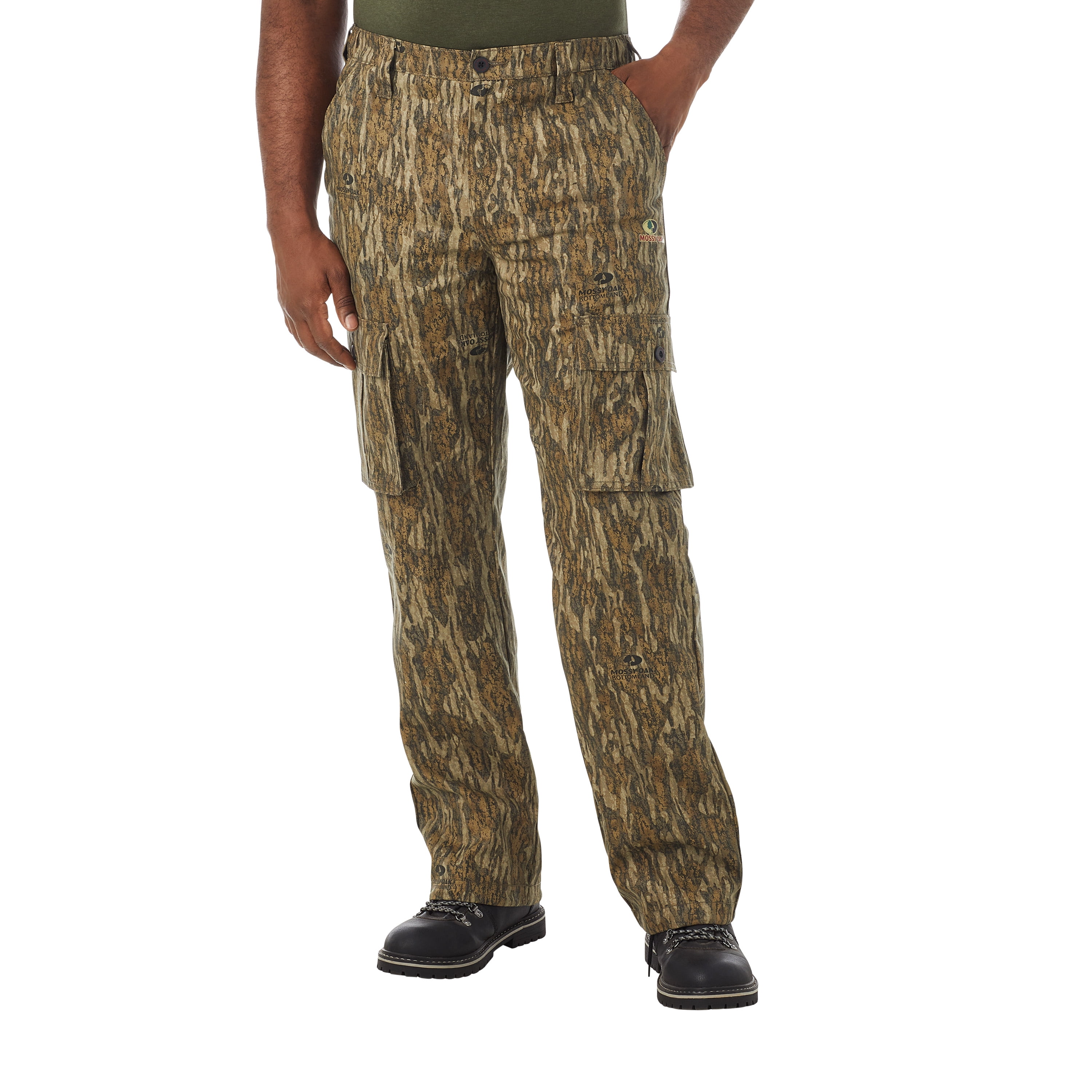 Mossy Oak Men's 6-Pocket Cargo Hunting Pant, Mossy Oak Bottomland, S ...