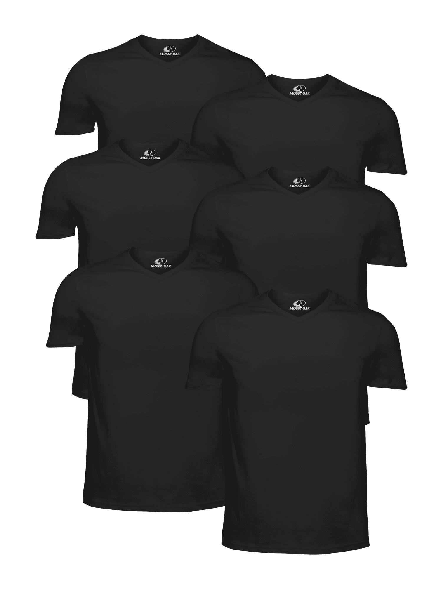 Mossy Oak Men’s Essential V Neck Black Undershirt Breathable Cotton ...