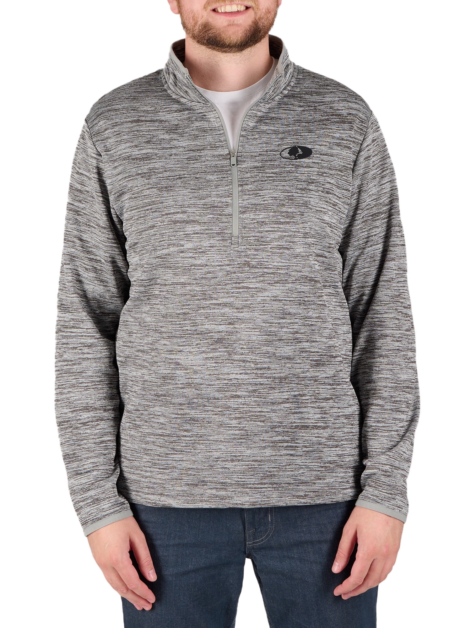 Mossy Oak Men's Fleece Quarter Zip Pullover Sweatshirt in Dark Gray, Sizes S-2XL - Walmart.com