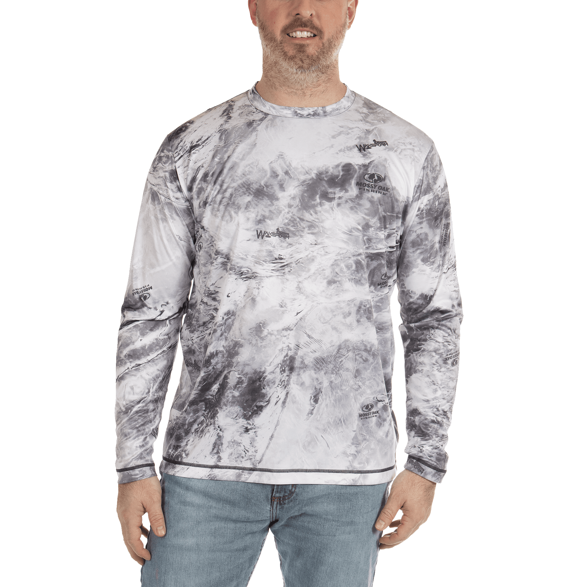 Mossy Oak Men's Long Sleeve Performance Tee, Mossy Oak Wakeform ...