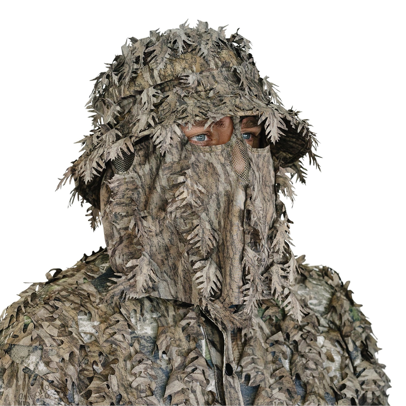 Mossy Oak New Bottomland 2-in-1 3D Leafy Camo Face Mask and Bucket Hat ...