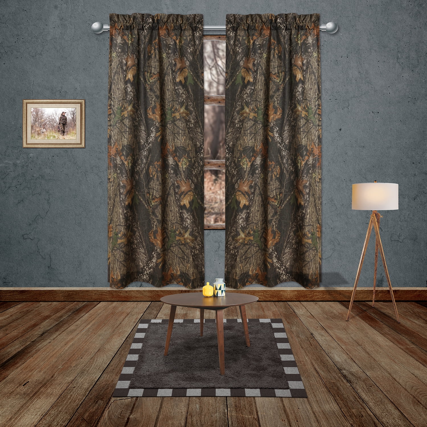 Mossy Oak New Break Up Camouflage Window Rod Pocket Curtains, 42" x 87 ...