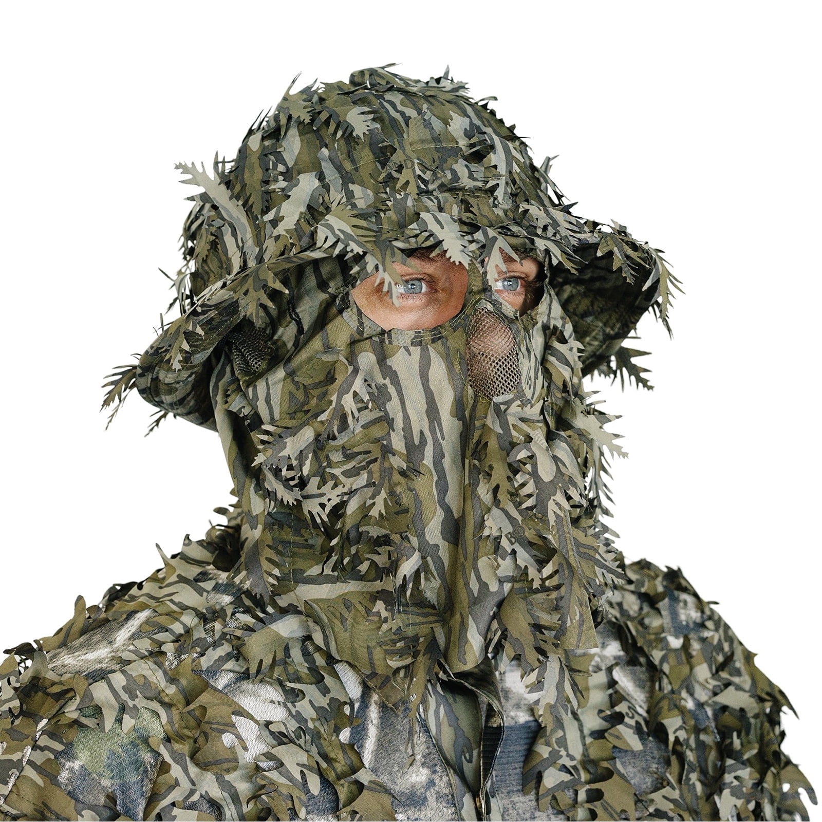 Mossy Oak Original Bottomland 2-in-1 3D Leafy Camo Face Mask and Bucket ...