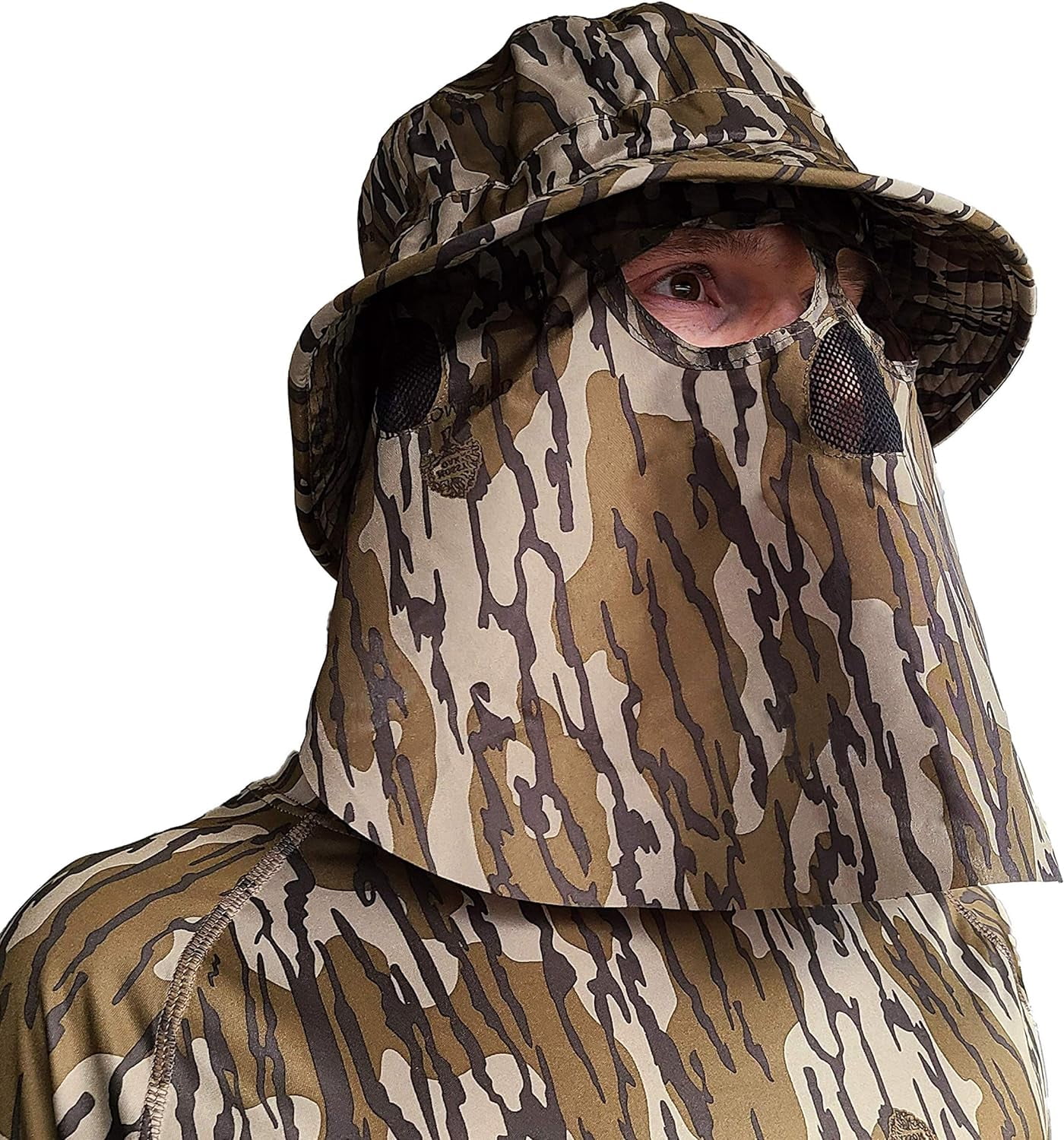 Mossy Oak Original Bottomland Camo 2-in-1 Leafy Camo Face Mask Hat for ...