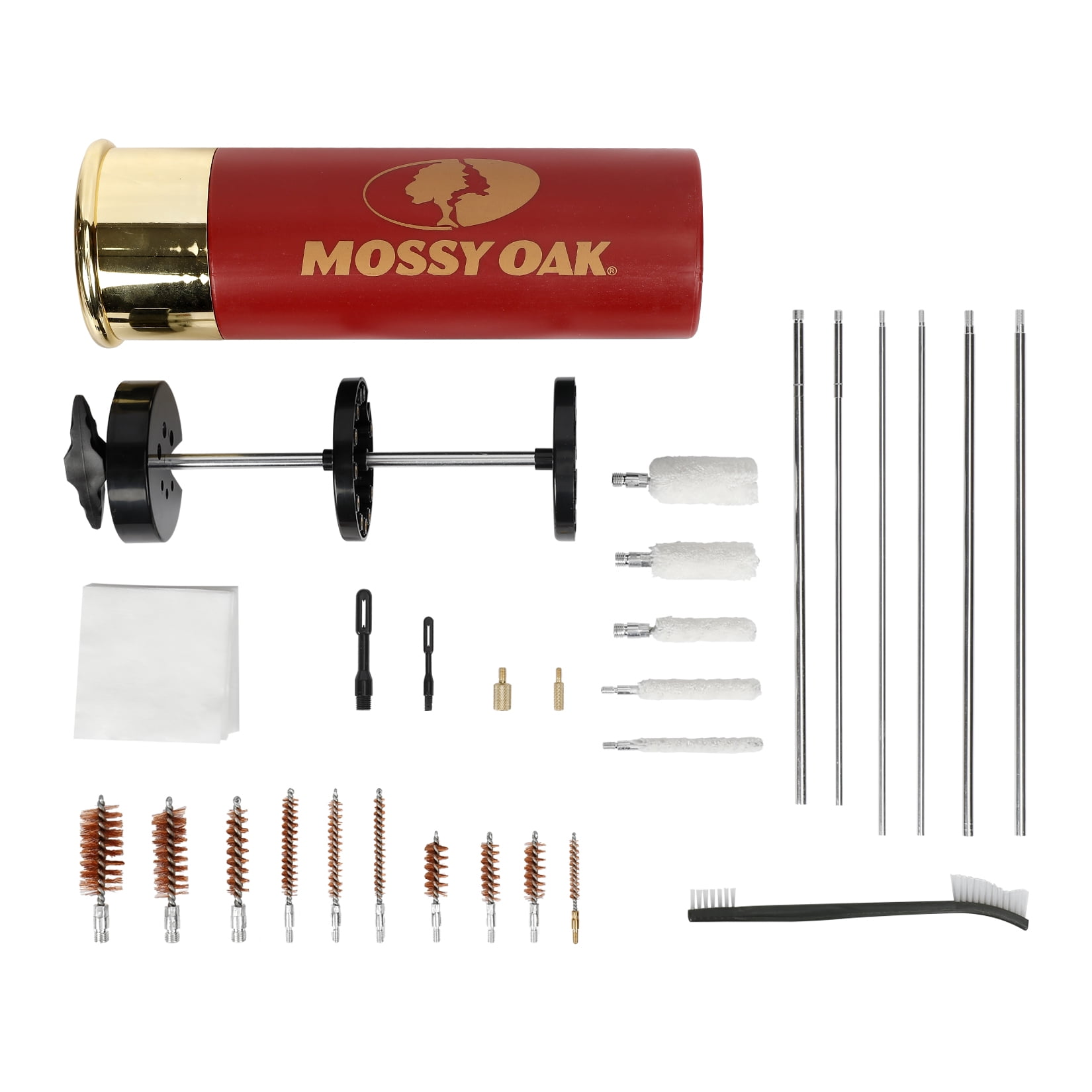 Mossy Oak Universal Gun Cleaning Kit, 58 Piece Set, Red, Brass, Bore ...