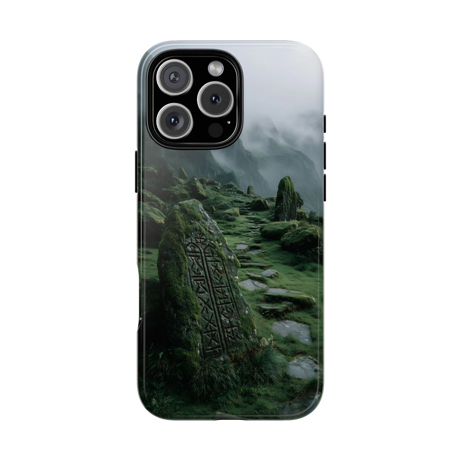 Mossy Rune Stones Ancient Hill Symbol Nature Pattern with iPhone 17 to ...