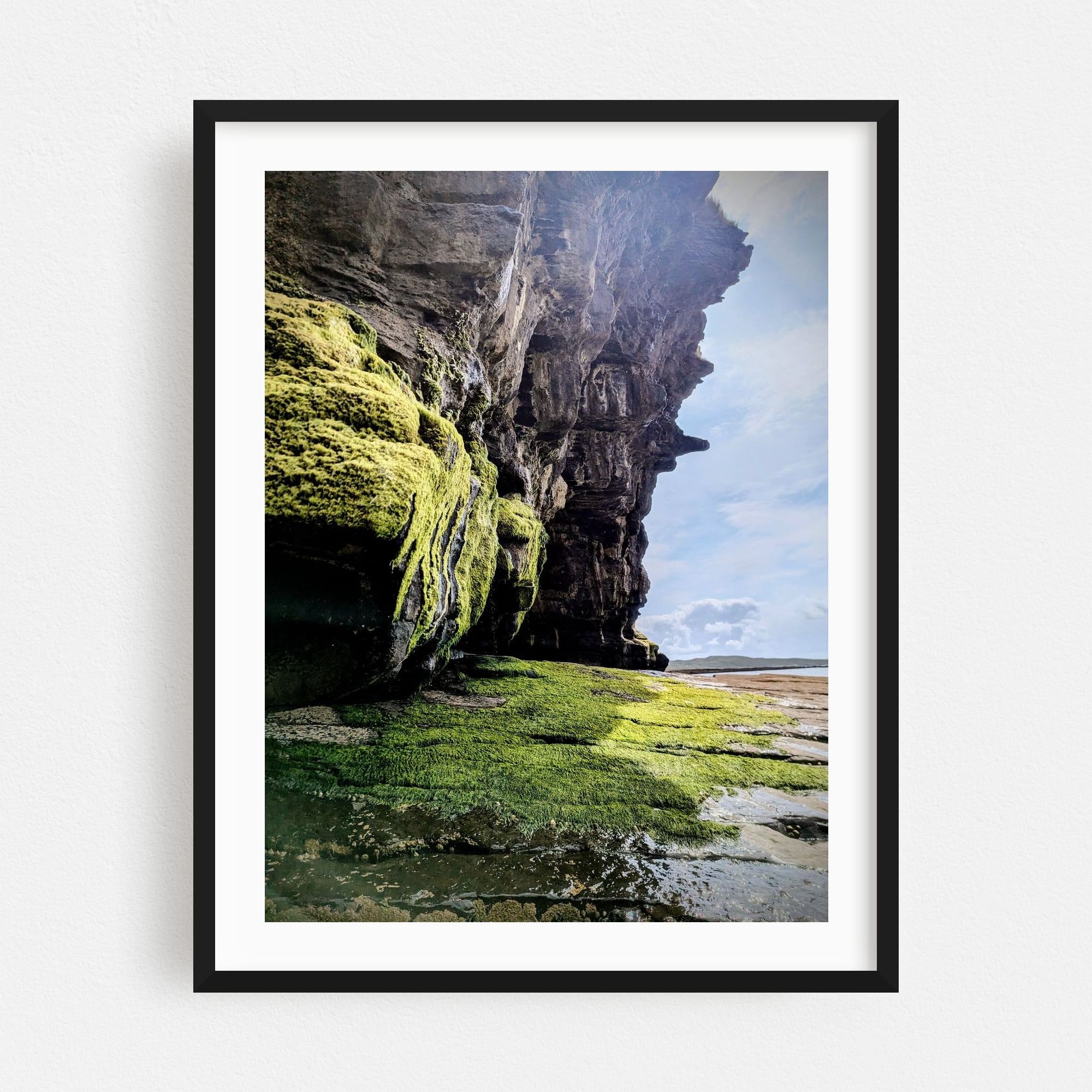 Mossy Sea Cave Wall, Wild Atlantic Way – Irish Coastal - Donegal County ...