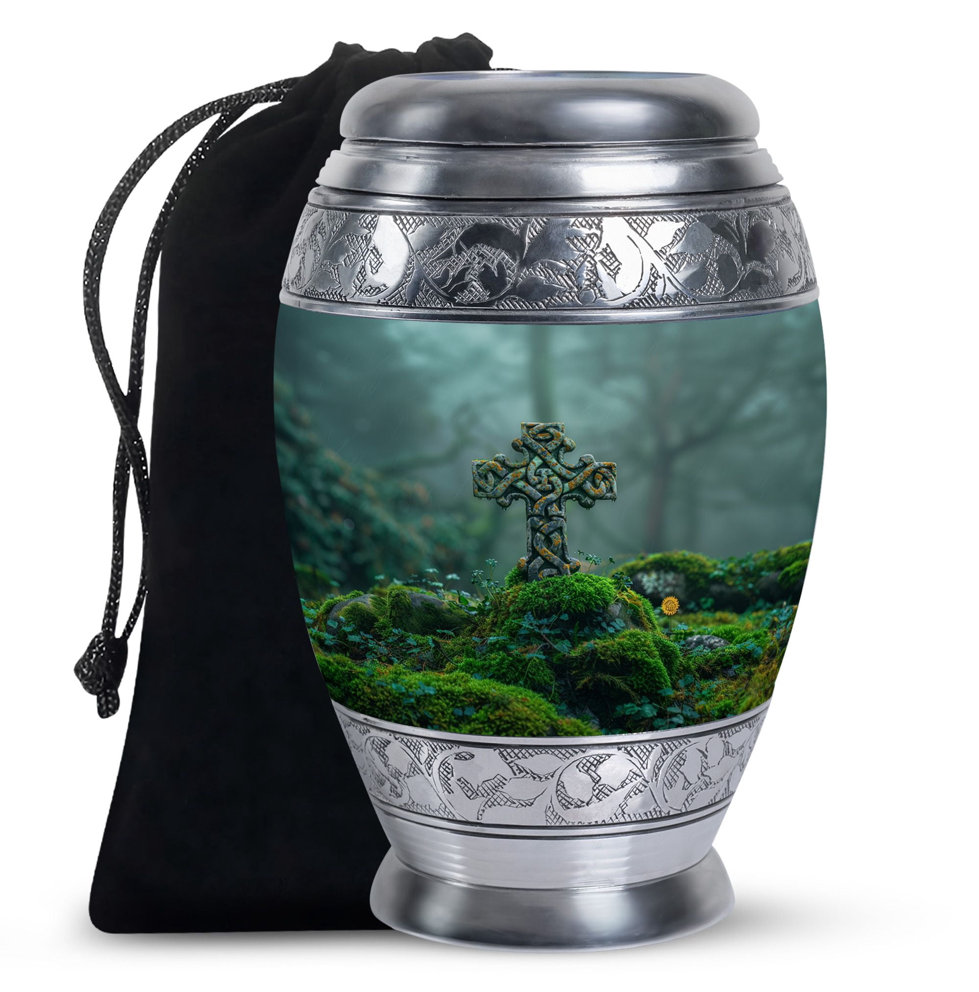 Mossy Solace Large Cremation Urns For Human Ashes Adult Male, Funeral ...