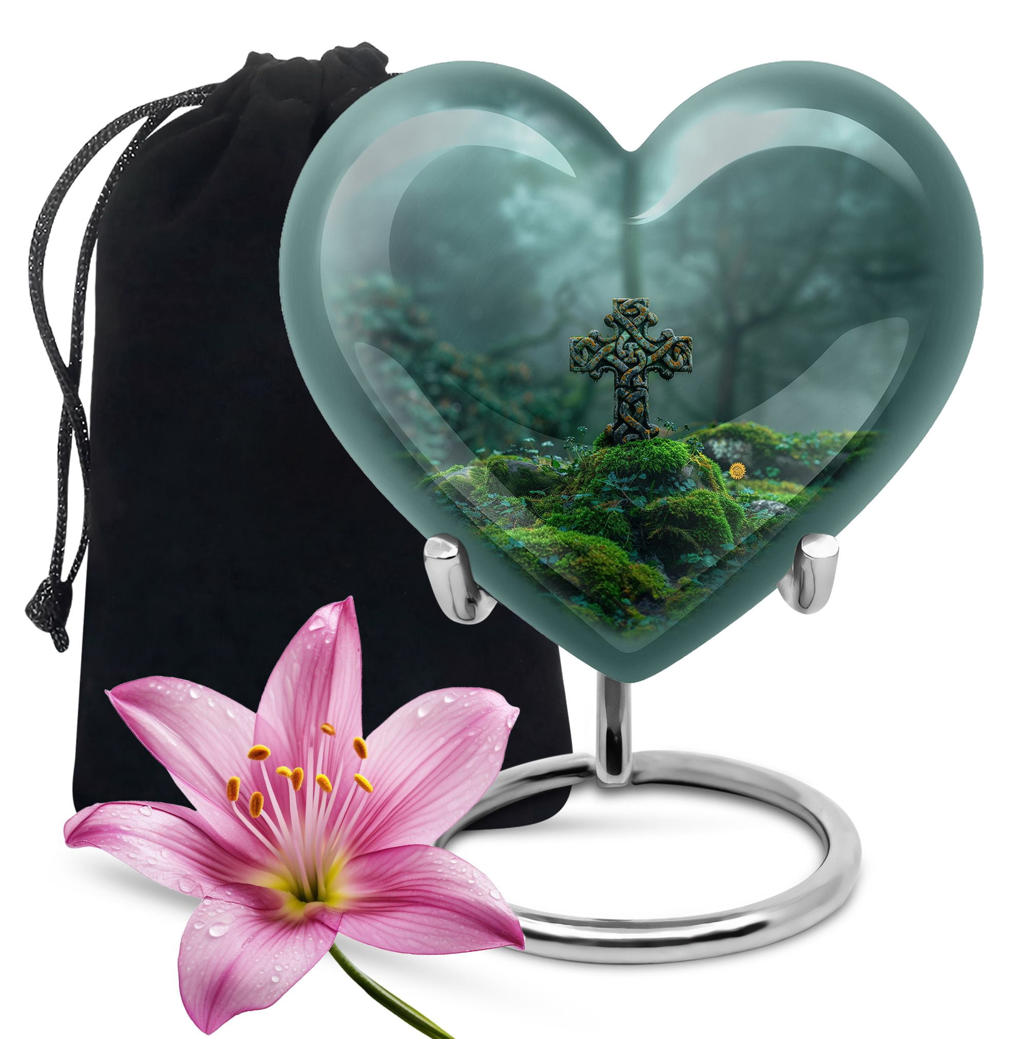 Mossy Solace Large Heart Shaped Urns For Human Ashes Adult Male ...