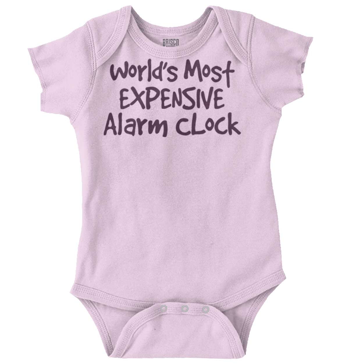Most Expensive Alarm Clock Funny Joke Romper Boys or Girls Infant Baby ...