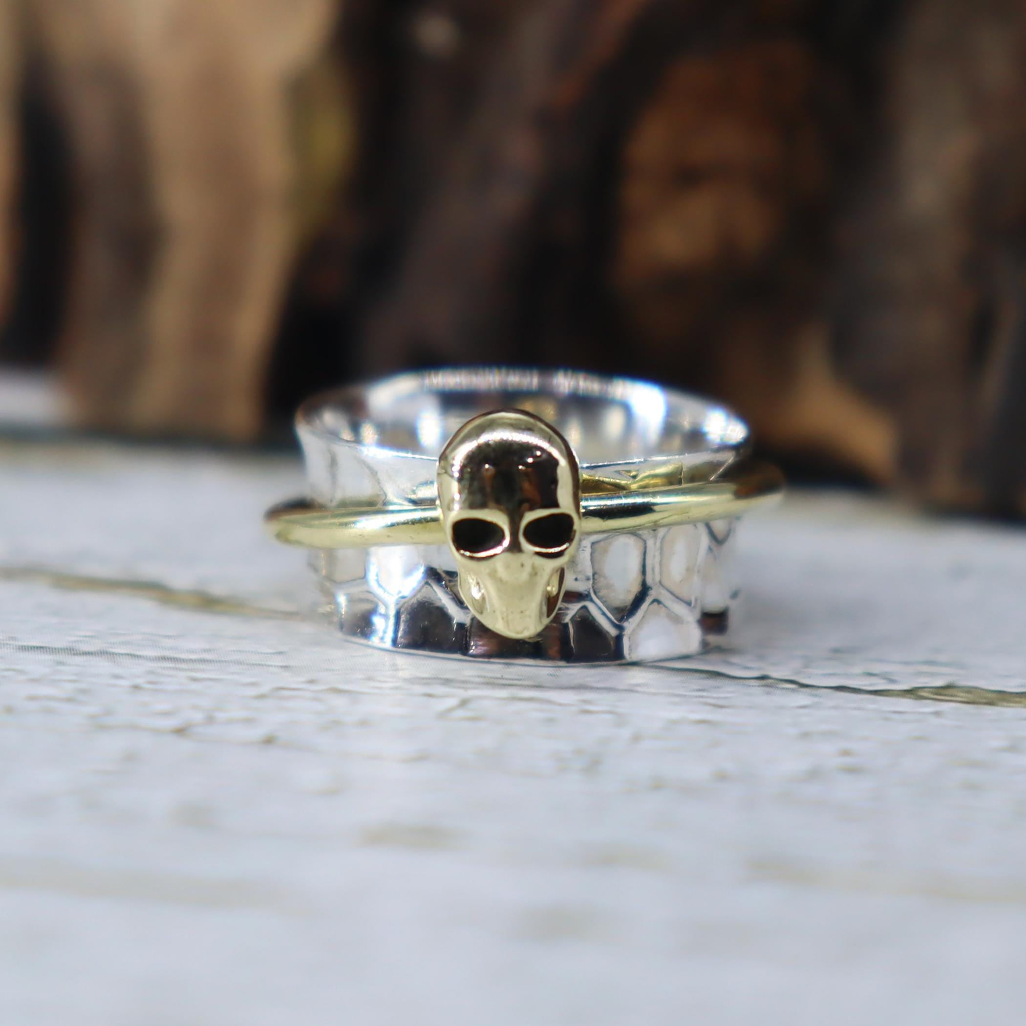 Most Popular Twisted Sterling Silver Skull Jewelry , Spiral Ring, 925 ...