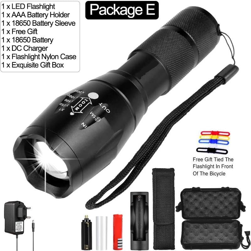 Most Powerful Led flashlight Ultra Bright linterna led torch T6/L2/V6 ...