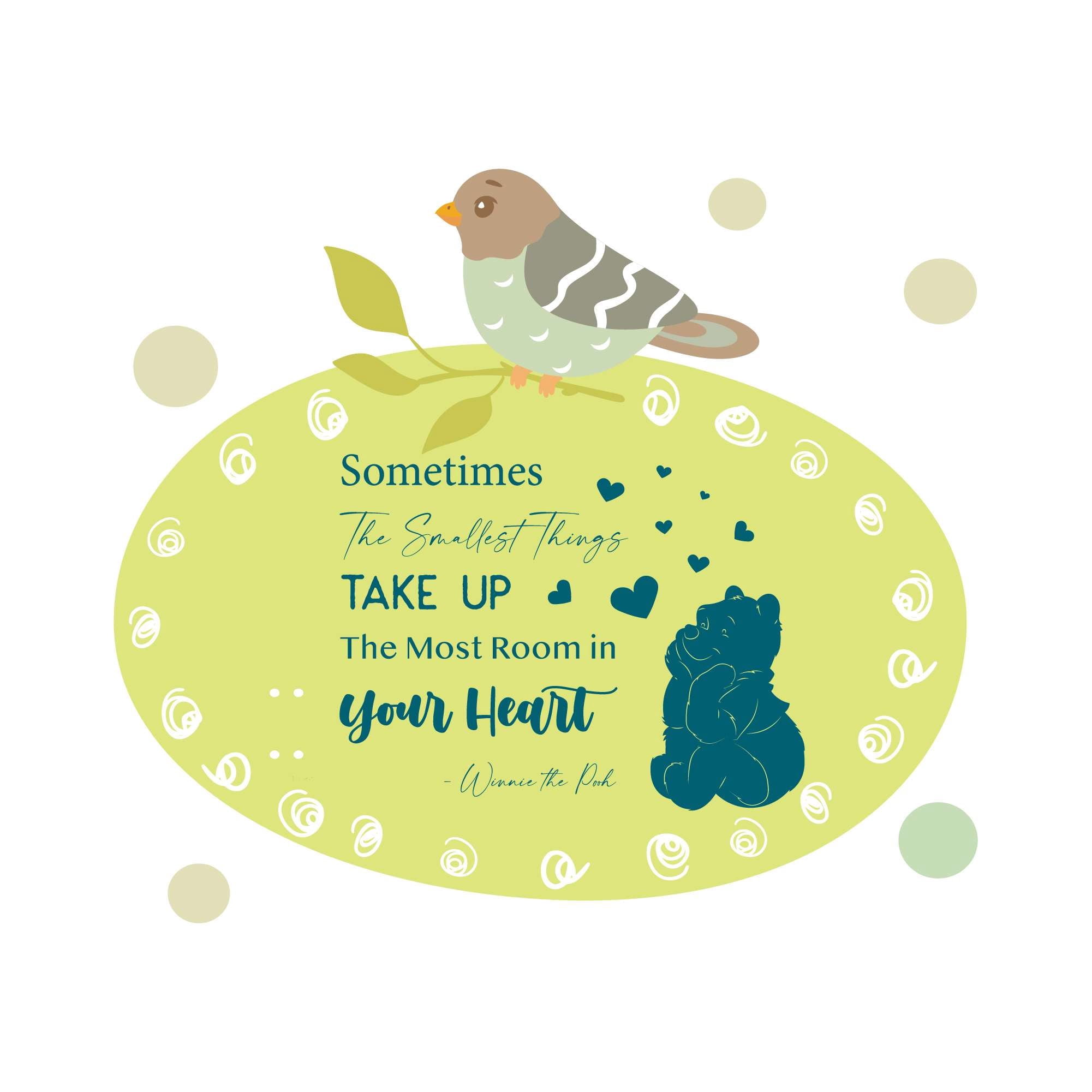 Most Room in Your Heart Cute Nursery Baby Happiness Quote Wall Design ...