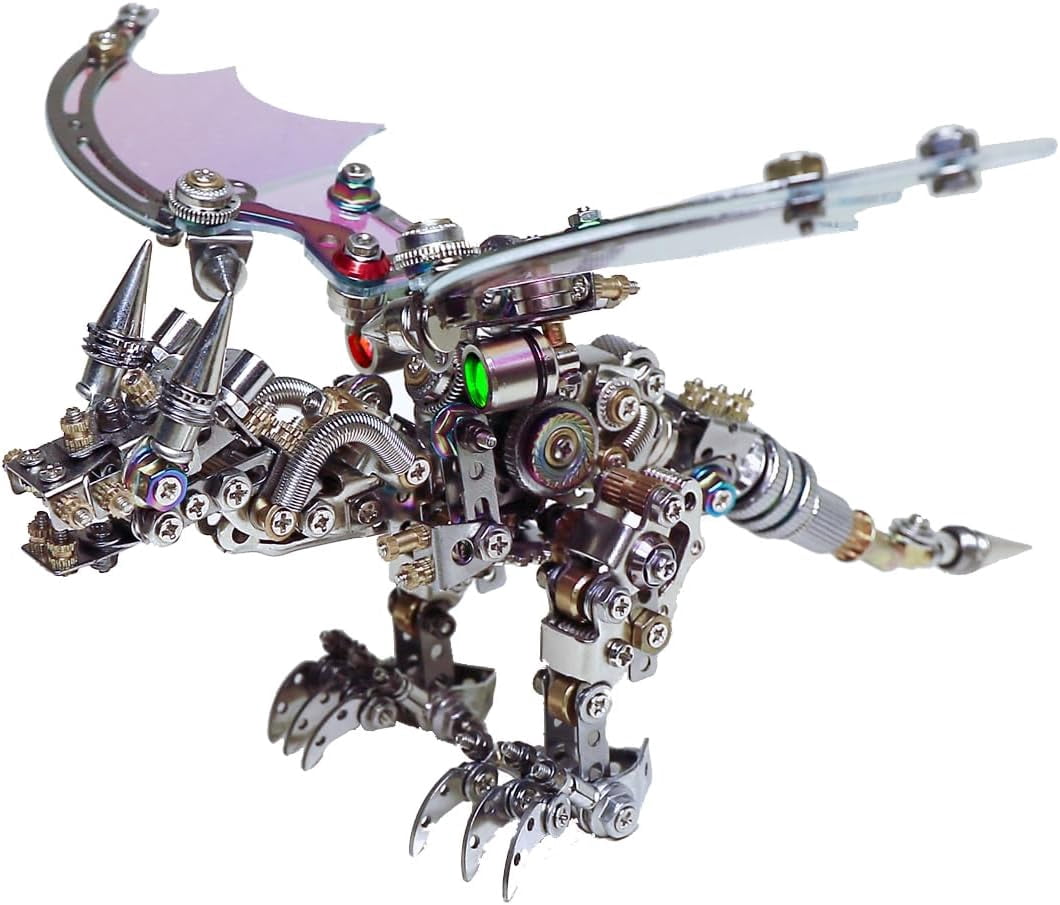 Mostarle 3D Metal Puzzle Kit Reno Blue Dragon, Magnetic Assembly, LED ...