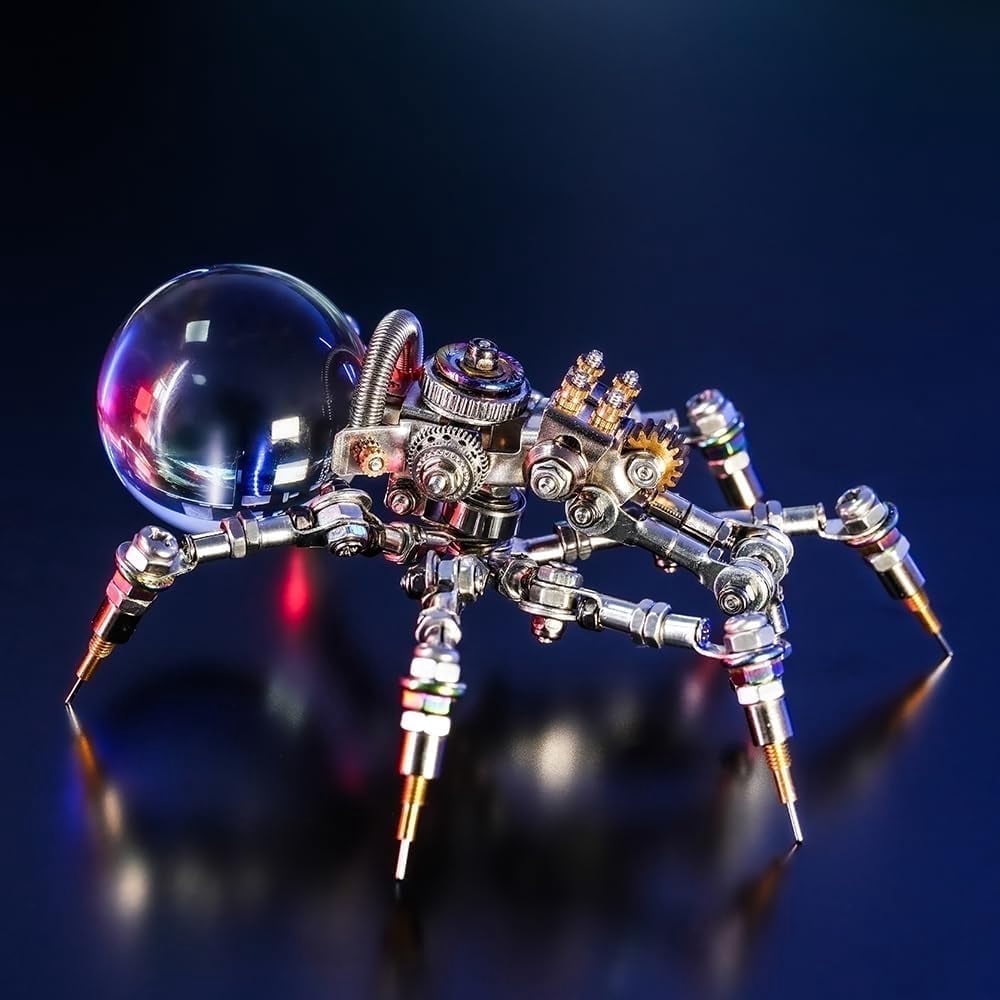 Mostarle 220 Pcs 3D Metal Puzzle Crystal Lamp Jumping Spider, Steampunk ...