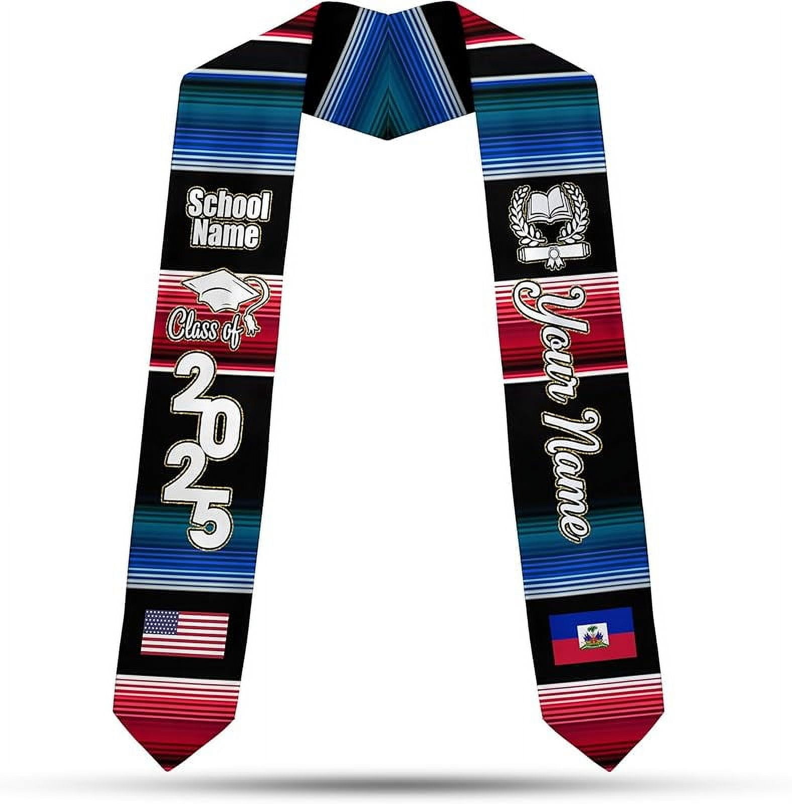 Mostefy Personalized Haiti Graduation Stole Sash 2025, Custom Haitian ...