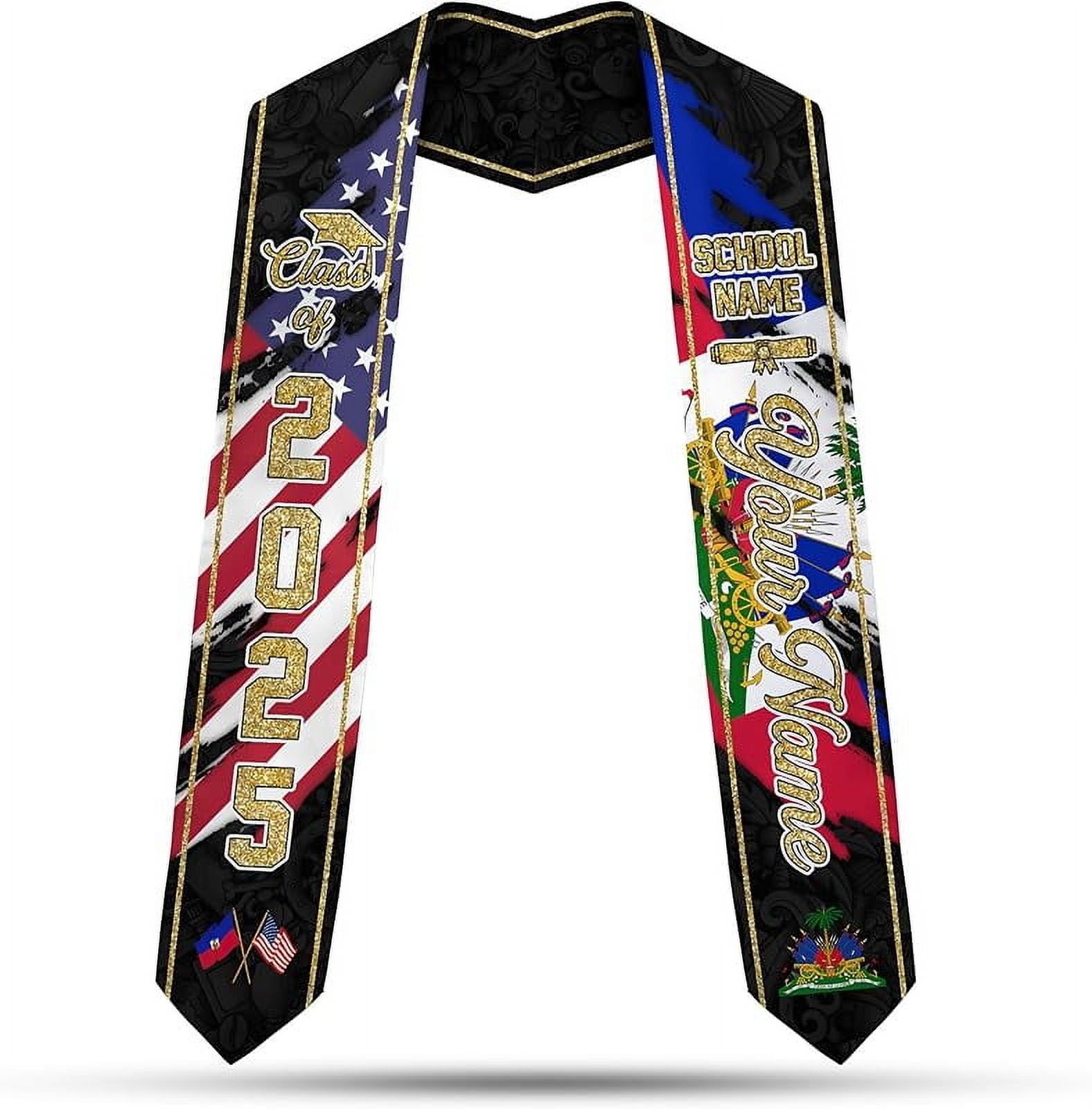 Mostefy Personalized Haiti Graduation Stole Sash 2025, Custom Haitian ...