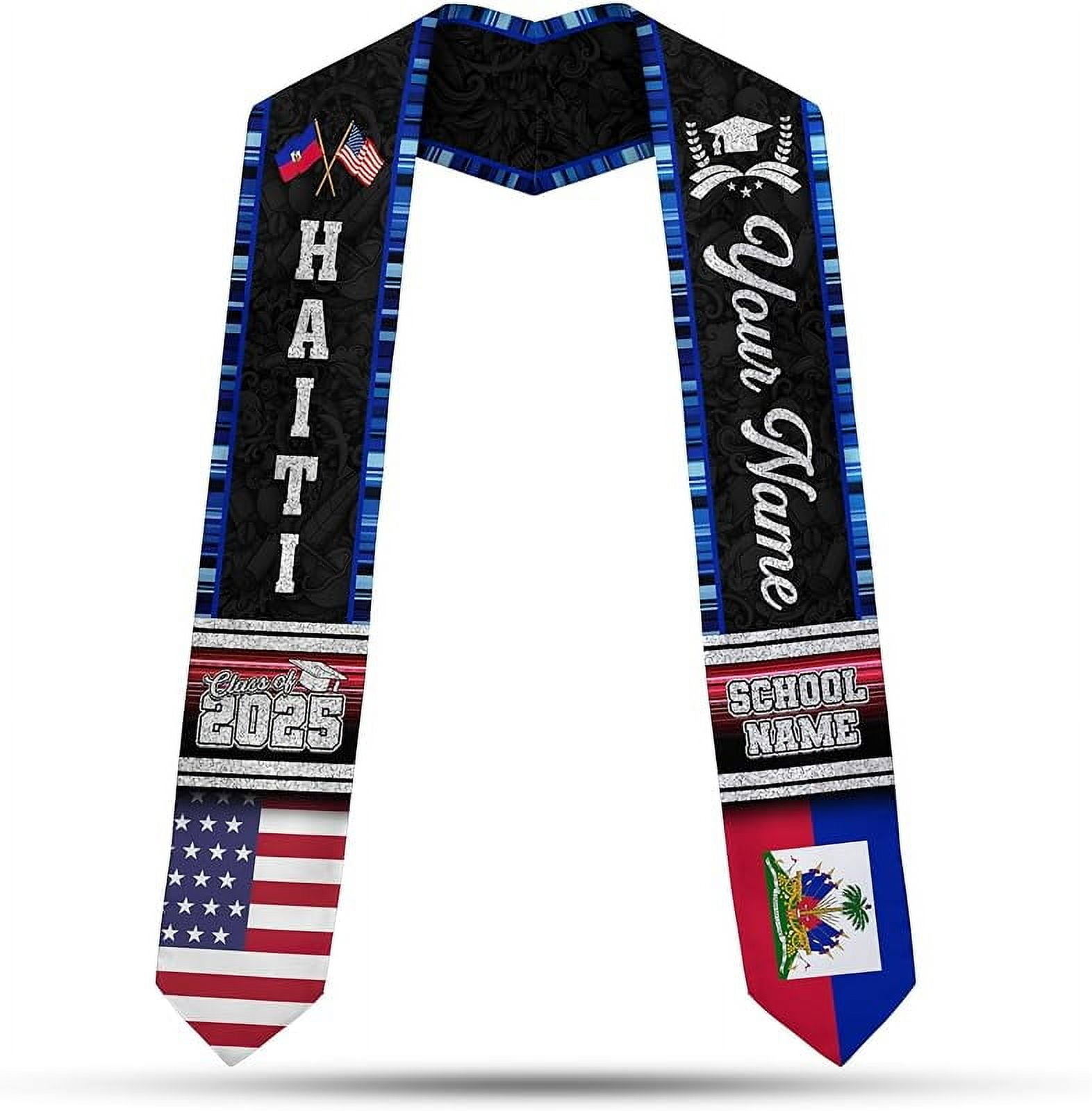 Mostefy Personalized Haiti Graduation Stole Sash 2025, Custom Haitian ...