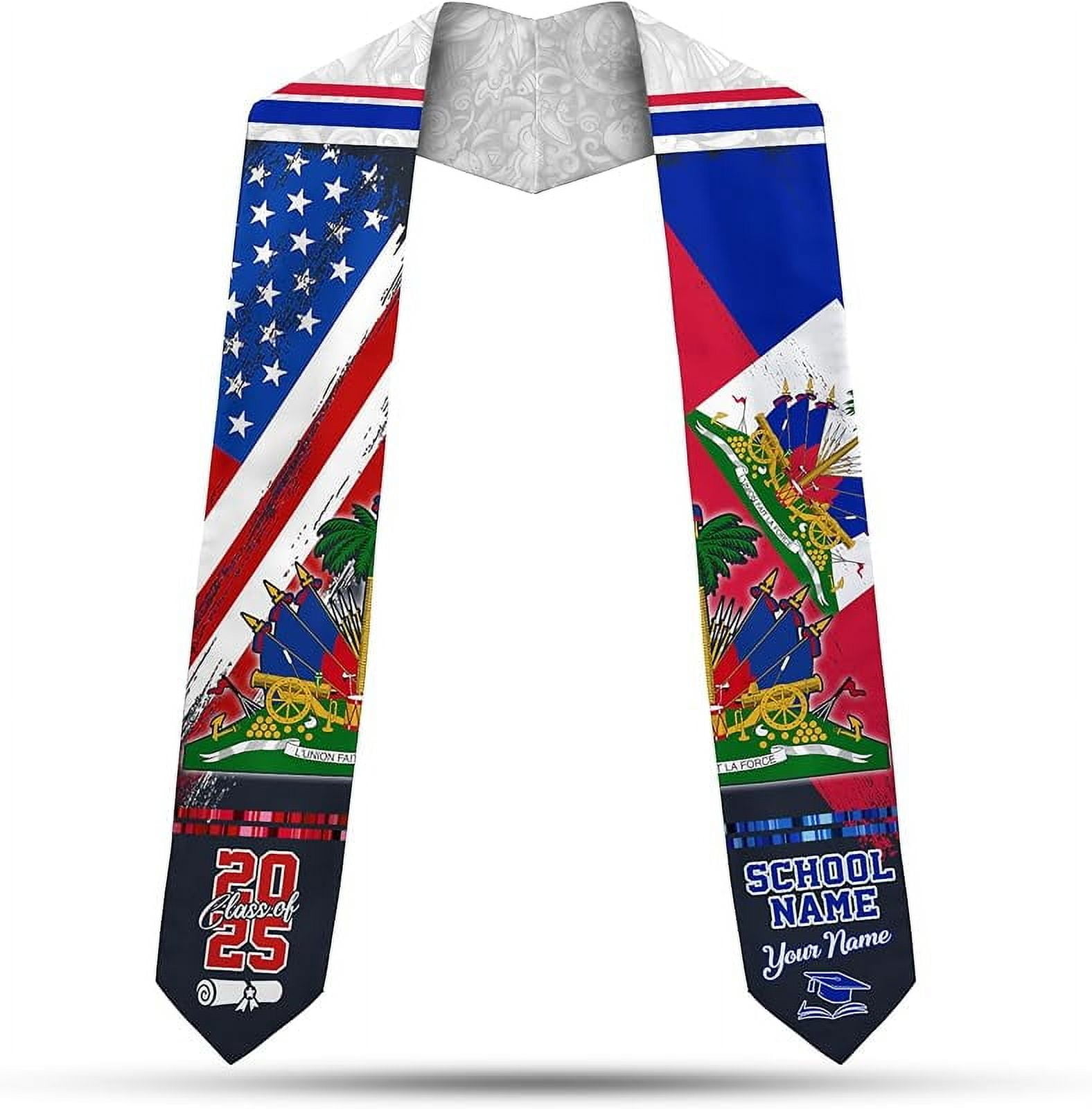 Mostefy Personalized Haiti Graduation Stole Sash 2025, Custom Haitian ...