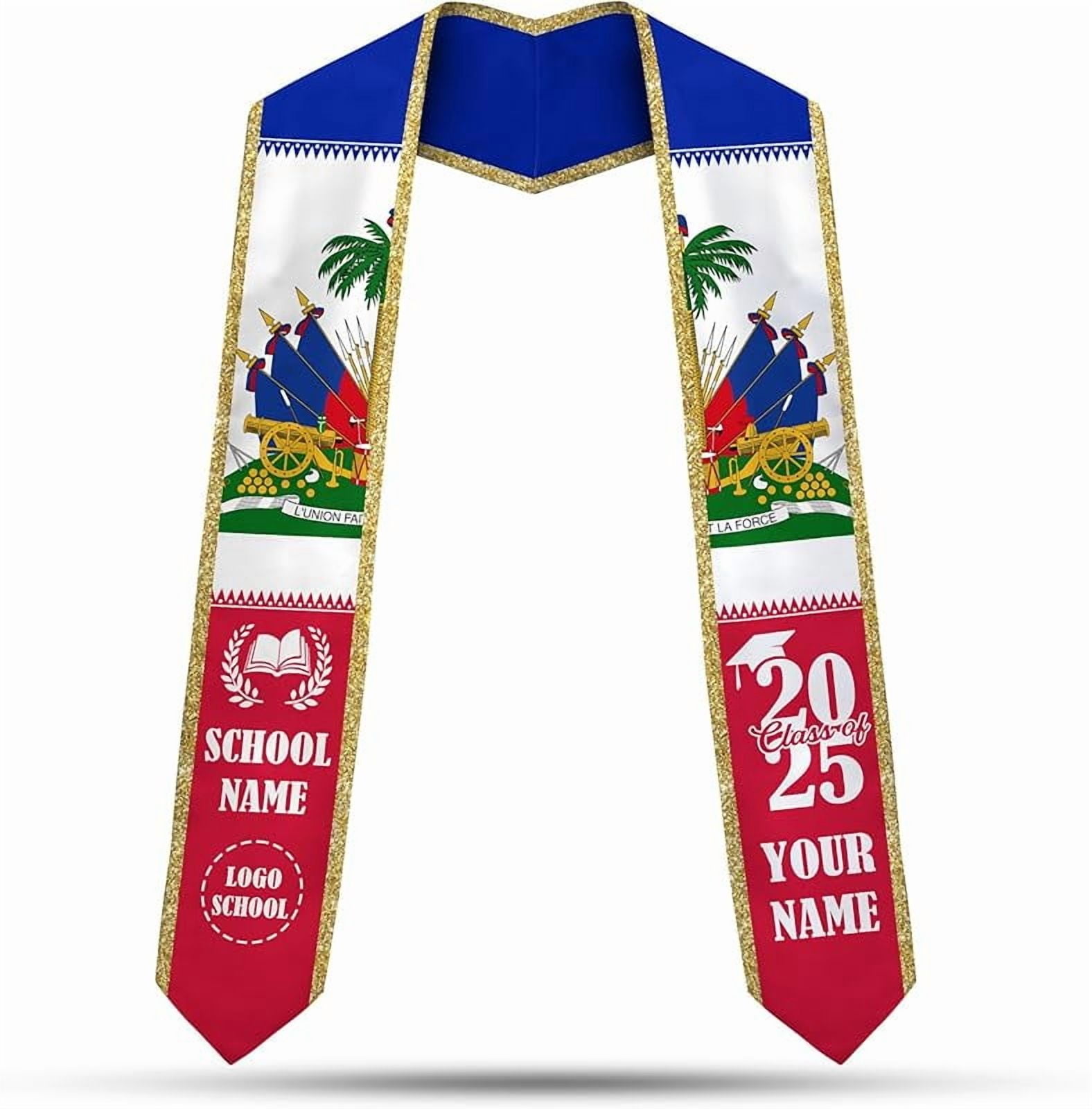 Mostefy Personalized Haiti Graduation Stole Sash 2025, Custom Haitian ...