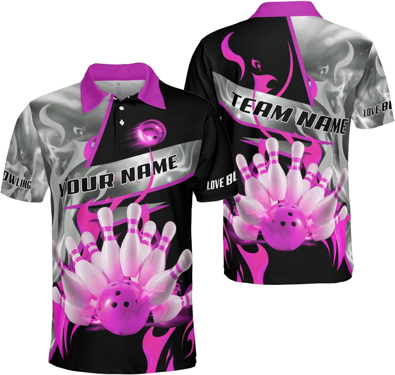 Mostprints Personalized Name Bowling Polo Shirts 3D for Men and Women ...