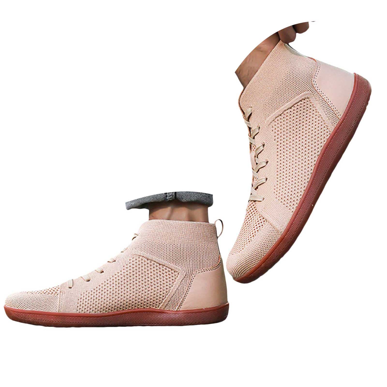 Mostsola High Top Barefoot Shoes Women Men Lace up Walking Shoes ...