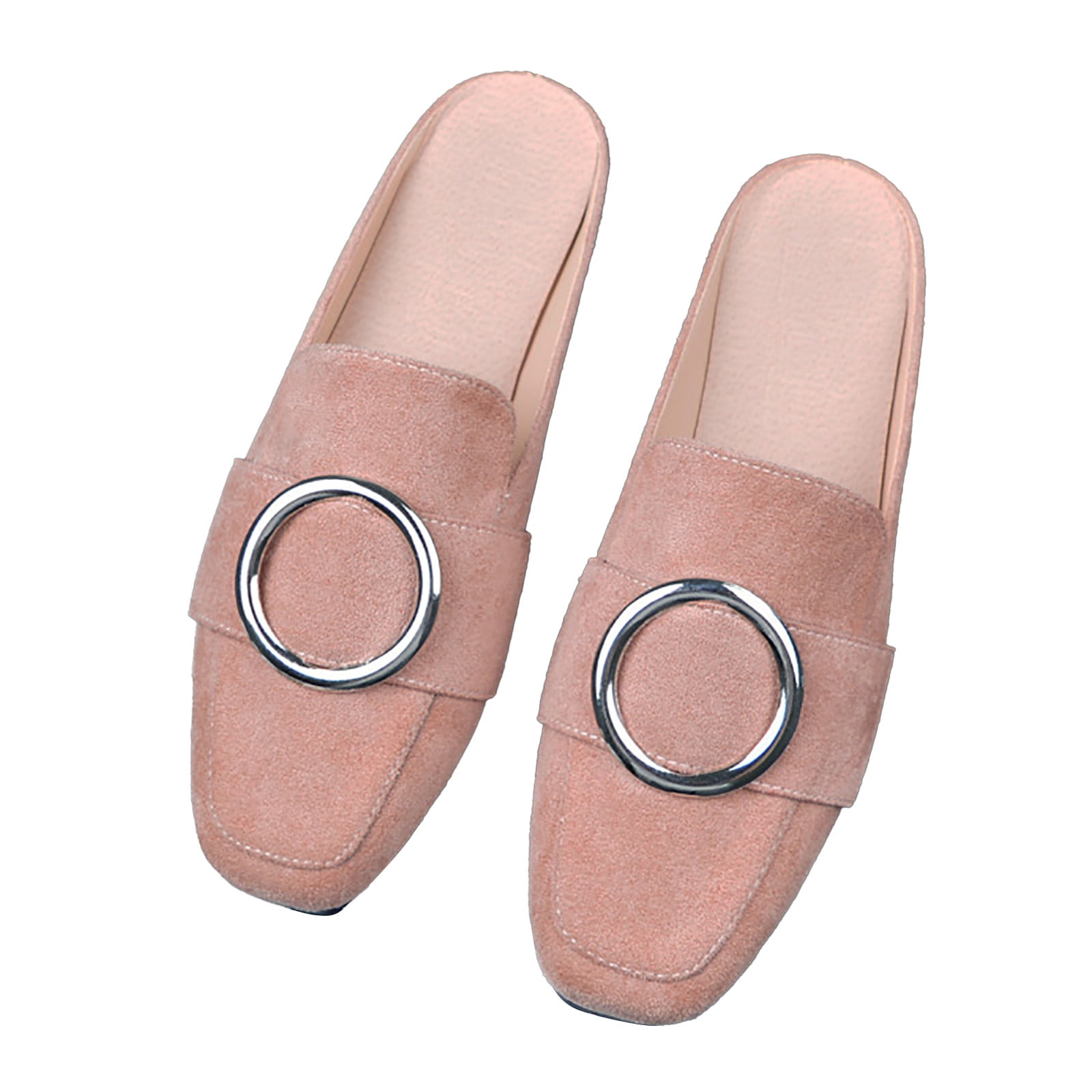 Mostsola Mules for Women Slip on Suede Penny Loafers Closed Toe Slides ...