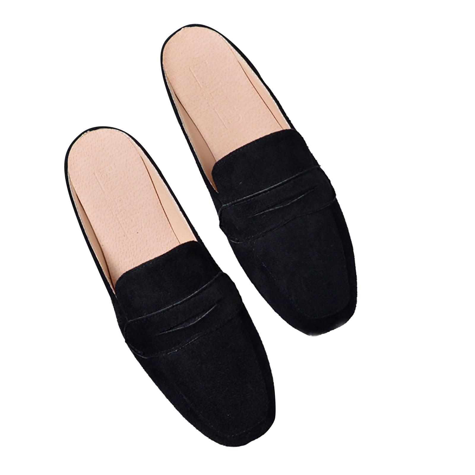 Mostsola Mules for Women Slip on Suede Penny Loafers Closed Toe Slides ...