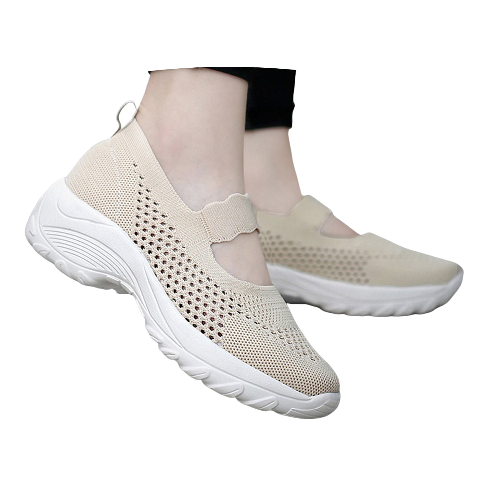 Mostsola Platform Sneakers for Women Lightweight Mesh Mary Jane Shoes ...