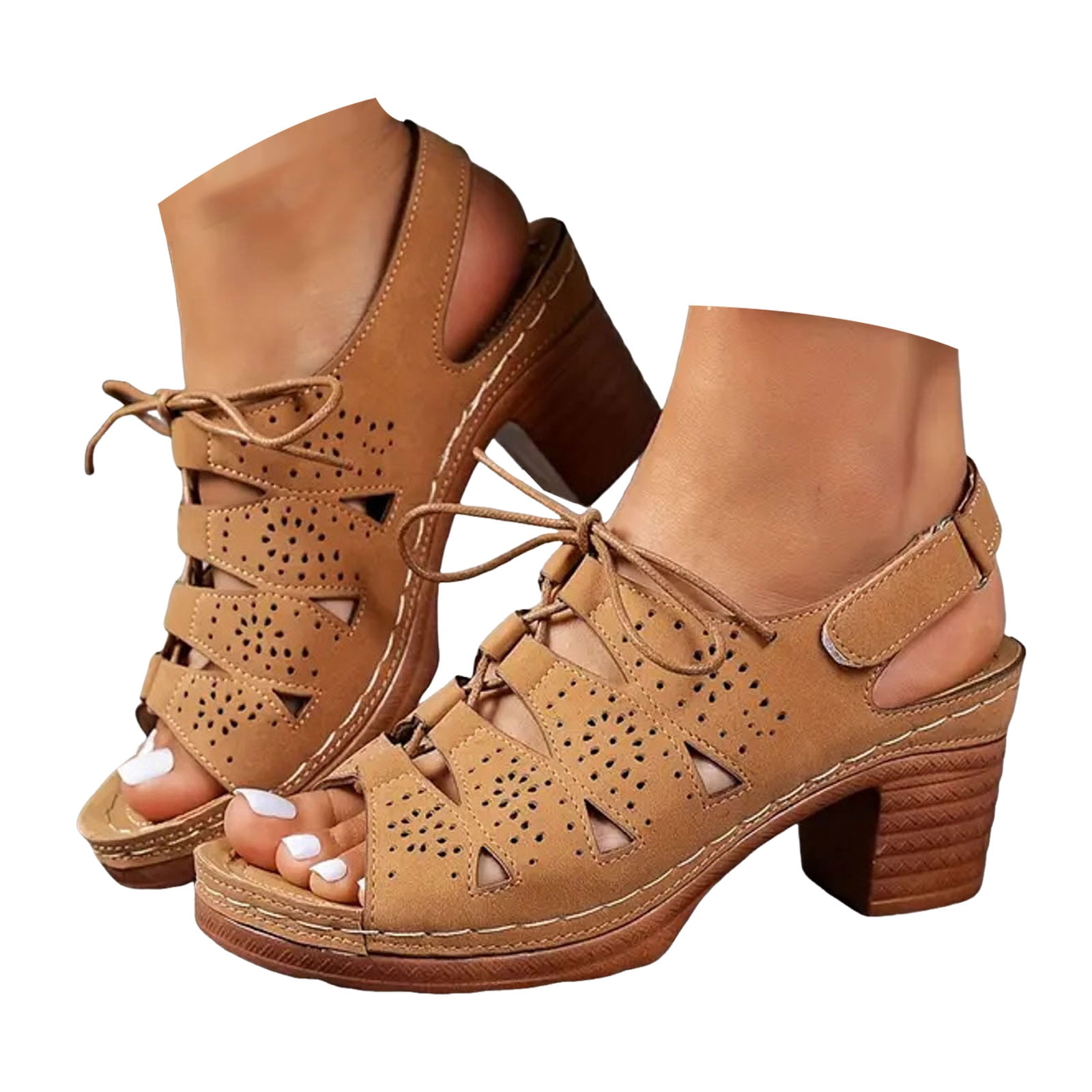 Mostsola Sandals for Women 2025 Trendy Peep Toe Slingback Heels Boho ...