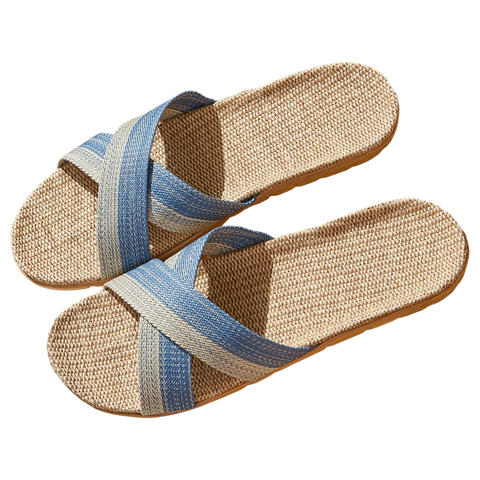 Mostsola Slides for Women Dressy Flats Summer Slip on Raffia Beach ...