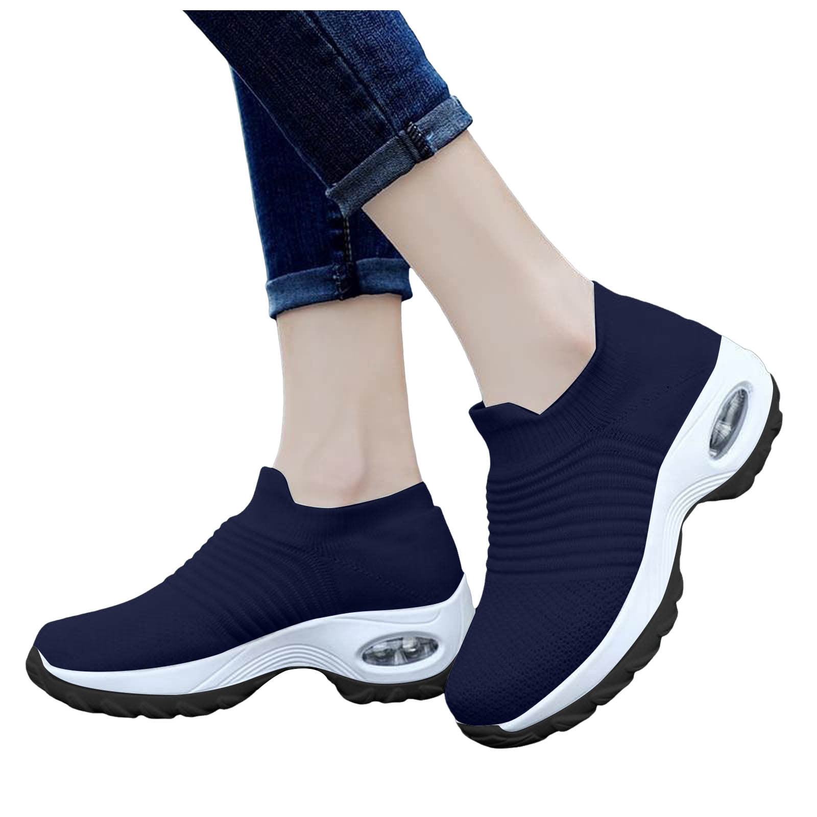 Mostsola Sneakers for Women Slip on Sock Shoes with Arch Support Knit ...