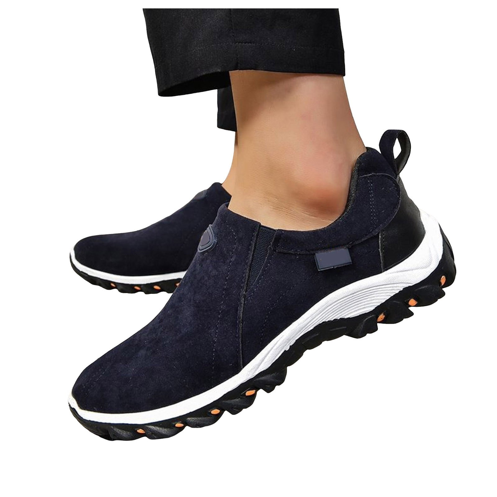 Mostsola Walking Shoes for Men Slip on Loafers Suede Sneakers for Men ...