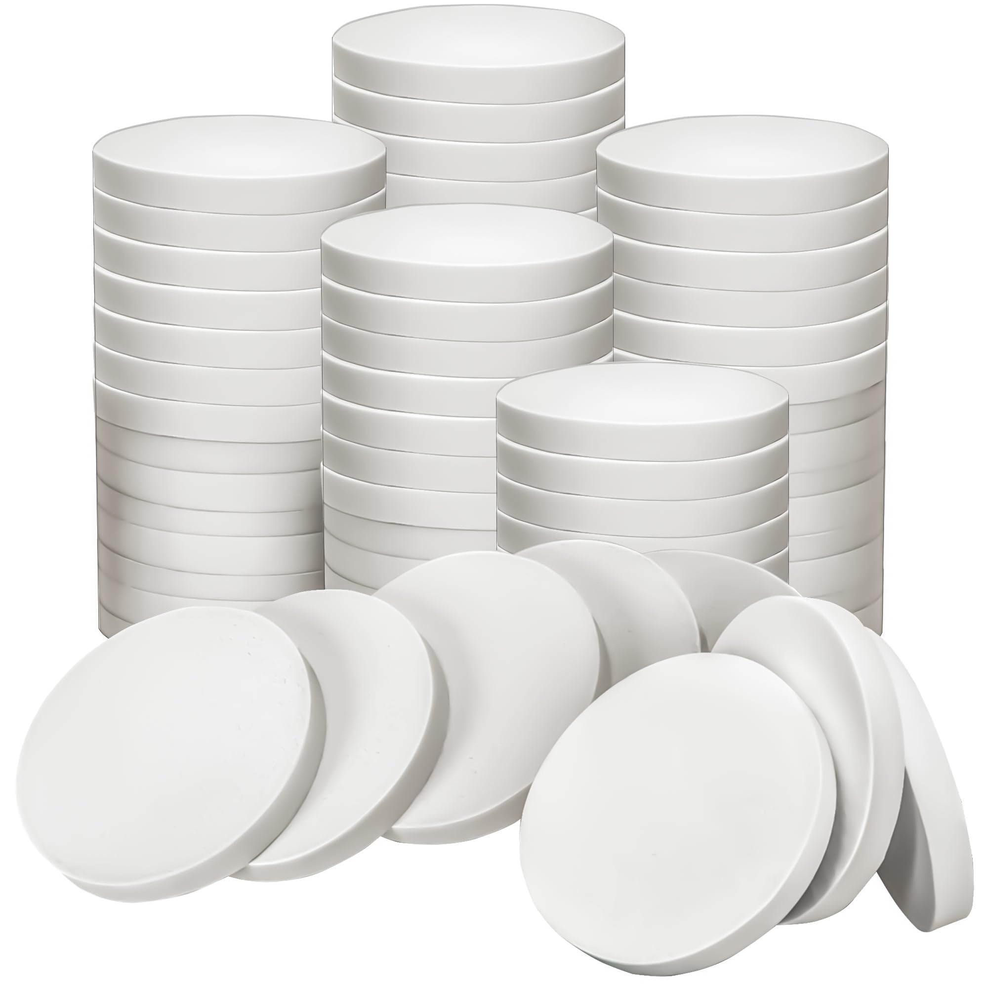 MotBach 100 PCS White Round Makeup Sponge, Cosmetic Sponge Round Foam ...