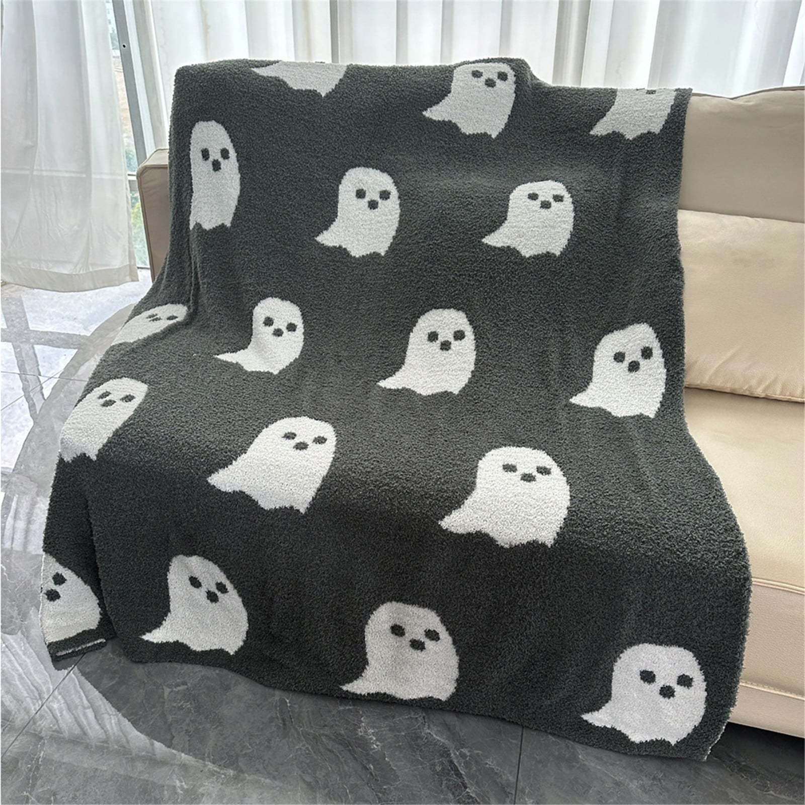 Motao Cute Little Funny Ghosts Blanket, 2024 New Halloween Throw Blanket, Plush Soft Lightweight ...