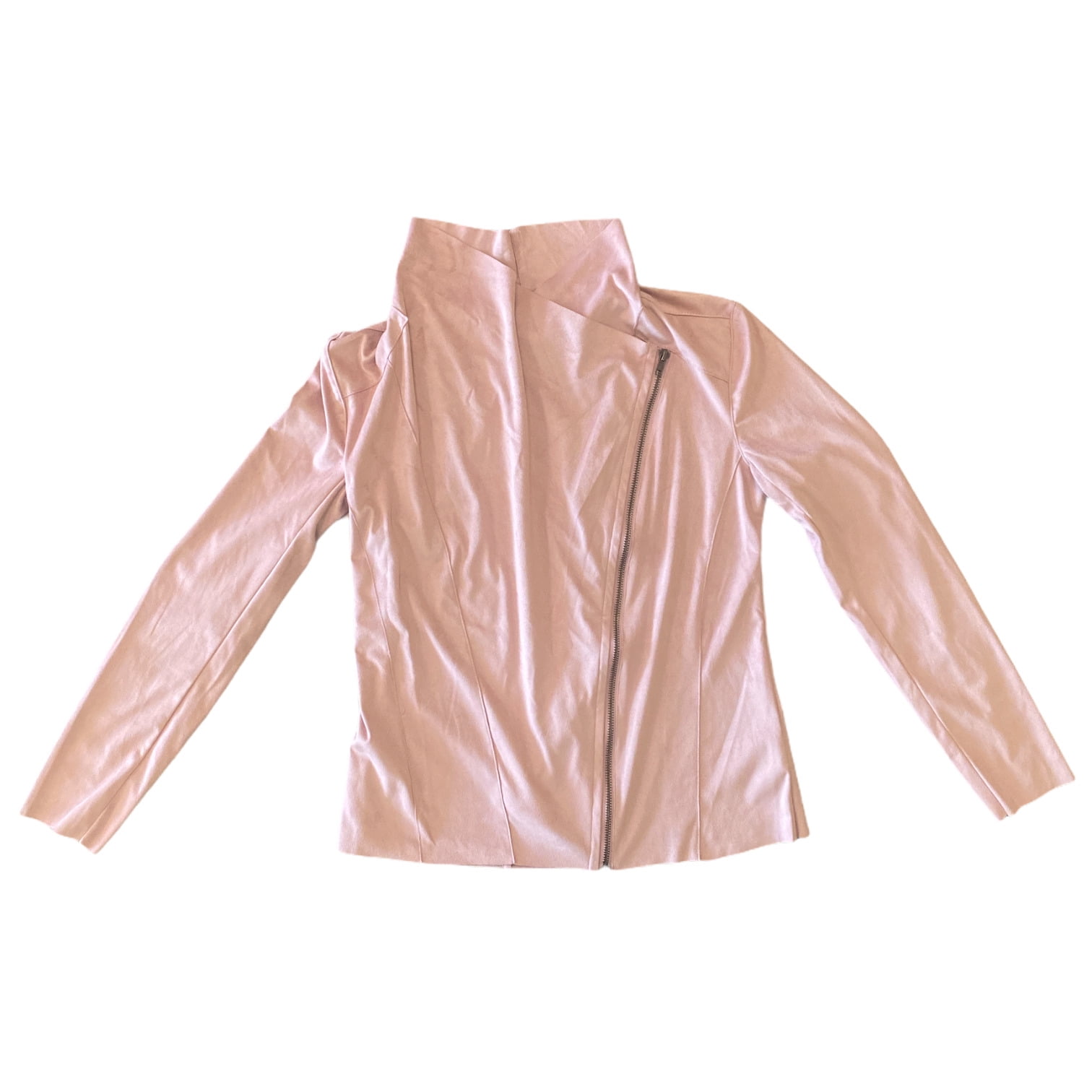 Mote Women's Lightweight Soft Faux Suede Zip Up Drape Jacket (Dusty ...