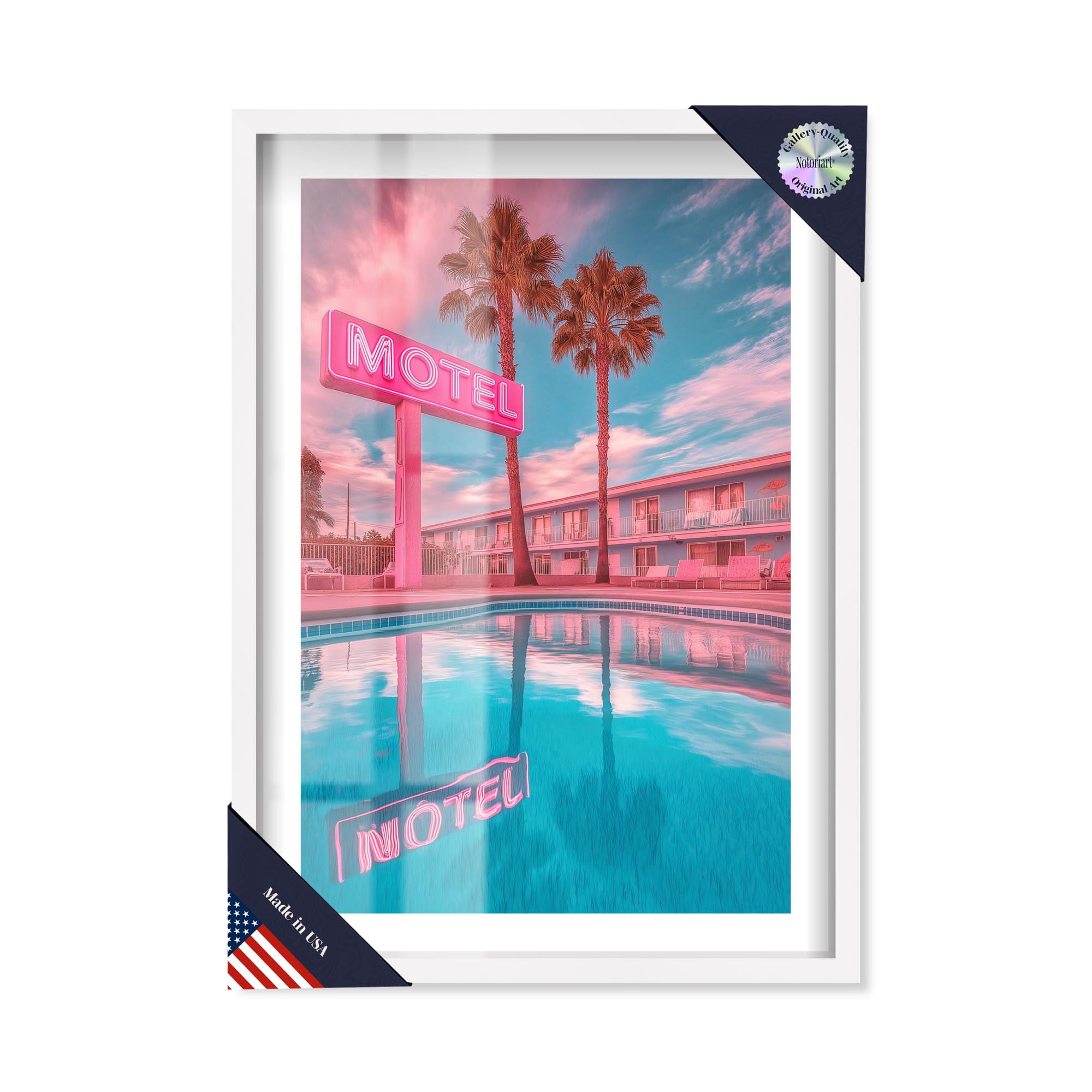 Motel Under Neon Lights Shadowbox Print Fashion Art Prints by Notoriart ...