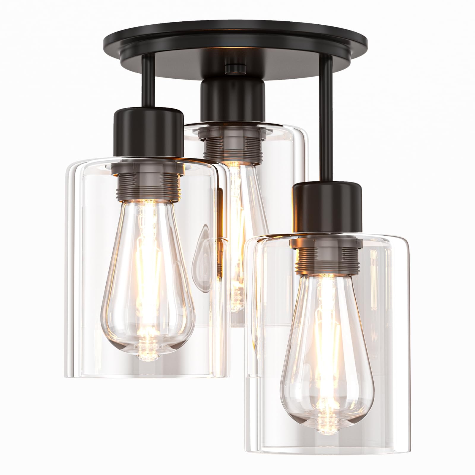 Motent Semi Flush Mount Ceiling Light, 3-Light Ceiling Light Fixture ...