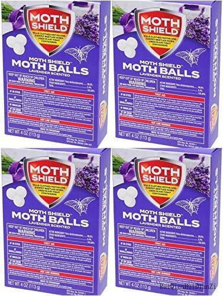Moth Shield Lavender Moth Balls 4Oz Pack 4 Mild Scented Moth Repellent ...