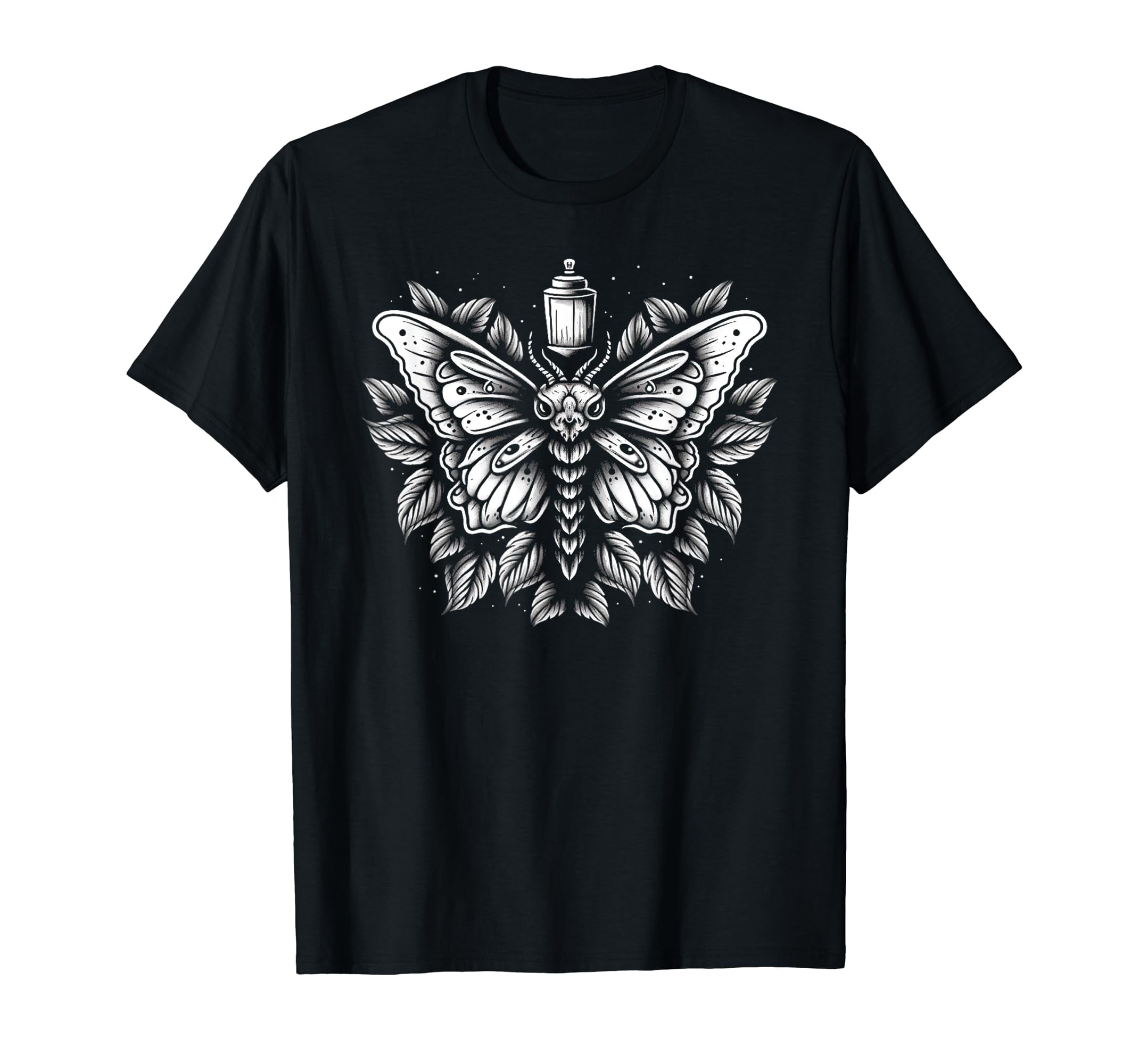 Moth And Lantern Heterocera Folkloric Wiccan Nature Goth T-Shirt ...